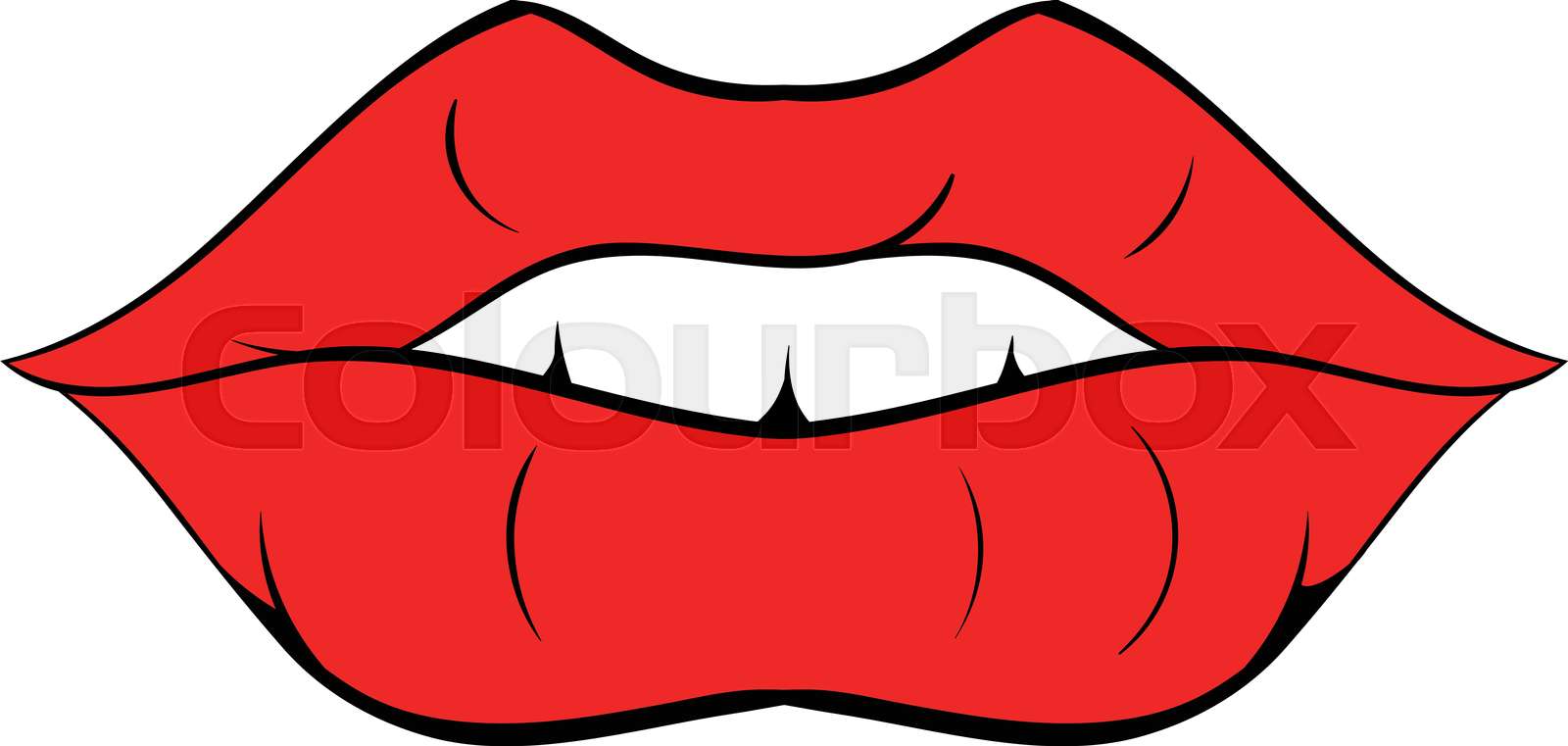 cartoon, mund, lippe | Stock-Vektor | Colourbox