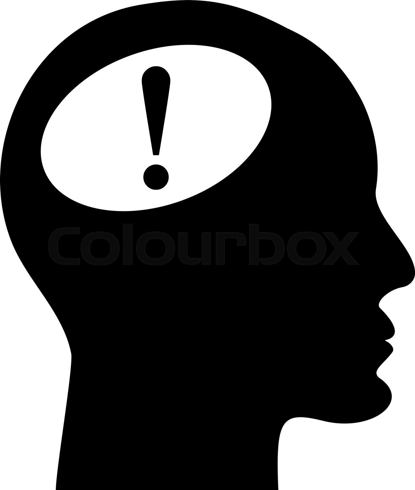 Human head with exclamation mark | Stock vector | Colourbox