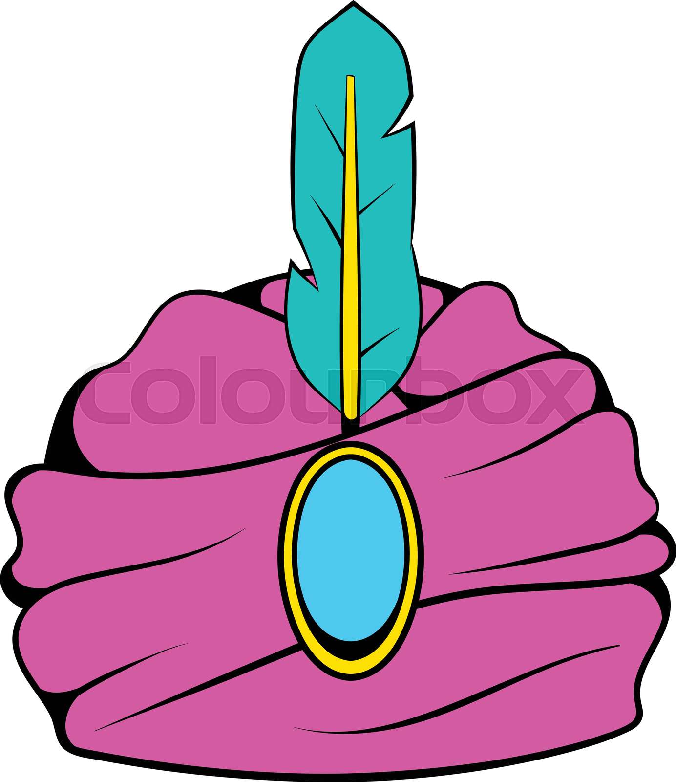 cartoon, turban, icon | Stock-Vektor | Colourbox