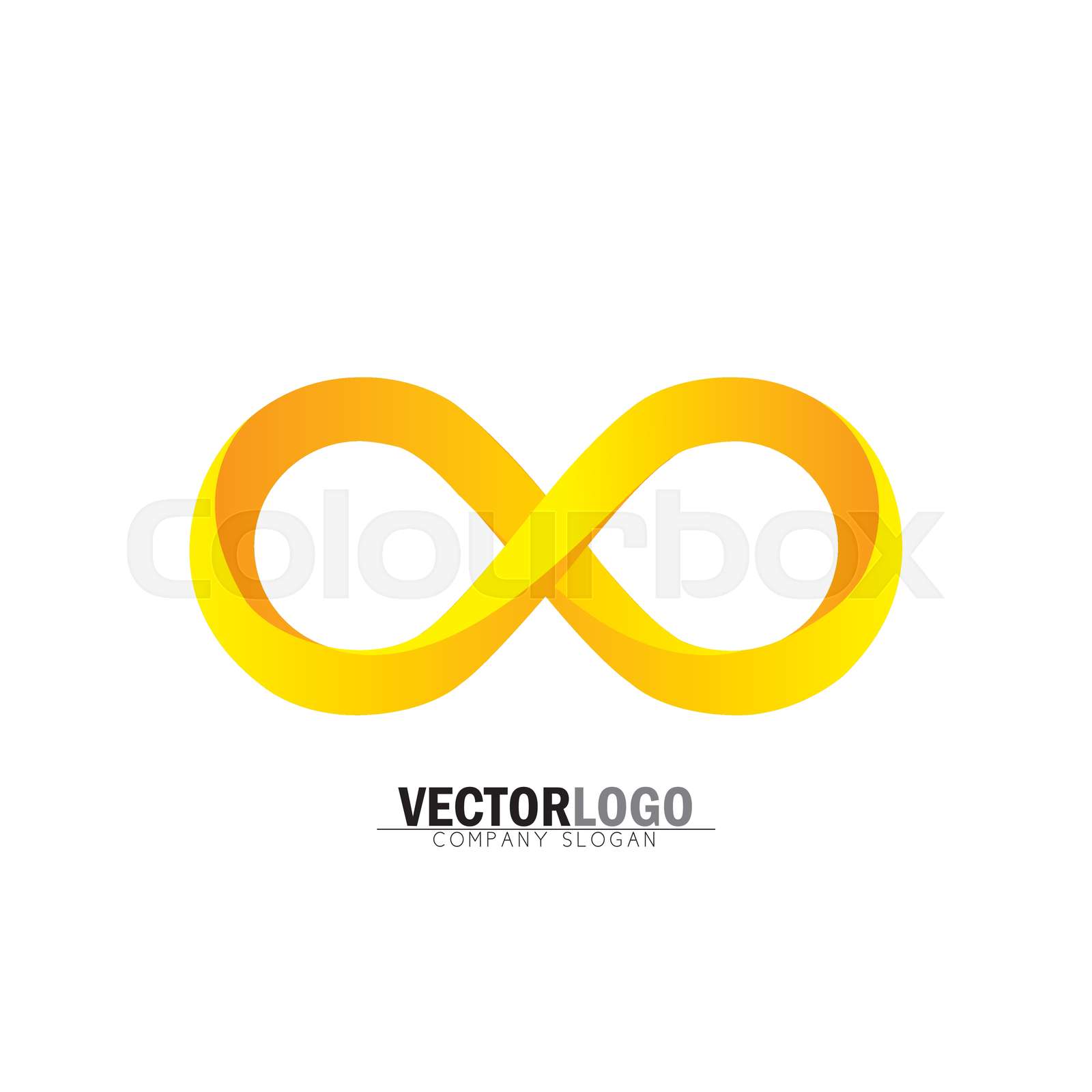 infinity or infinite symbol in yellow and orange - vector logo icon ...