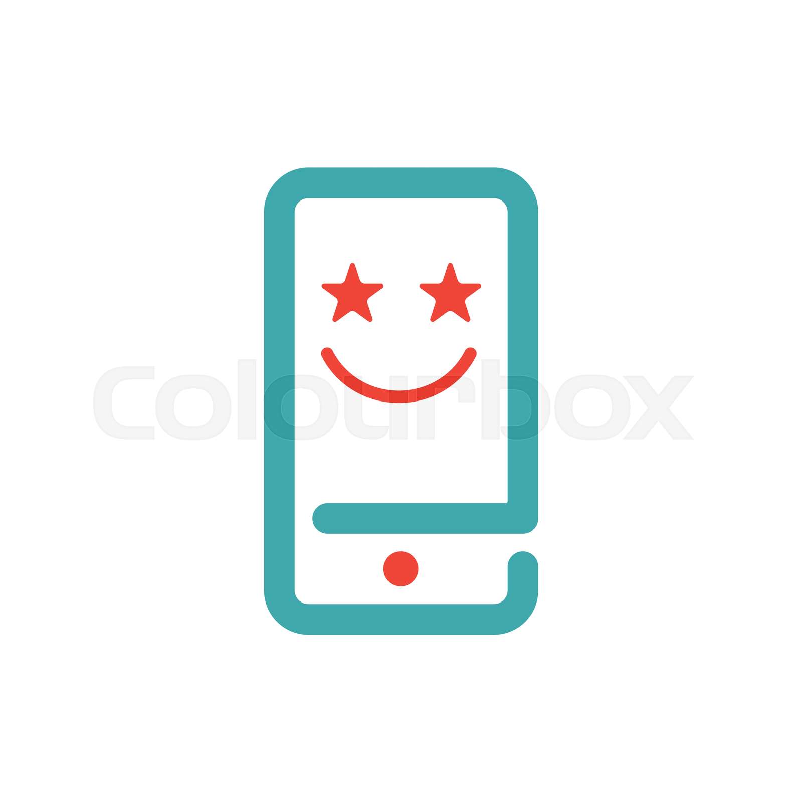 Happy user face red icon vector illustration. | Stock vector | Colourbox