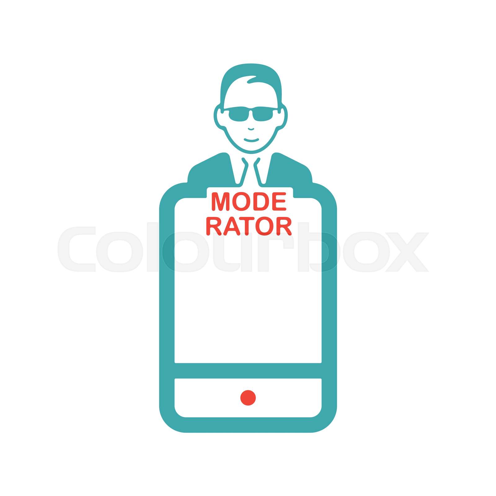 moderator sign on tablet screen vector illustration. | Stock vector ...