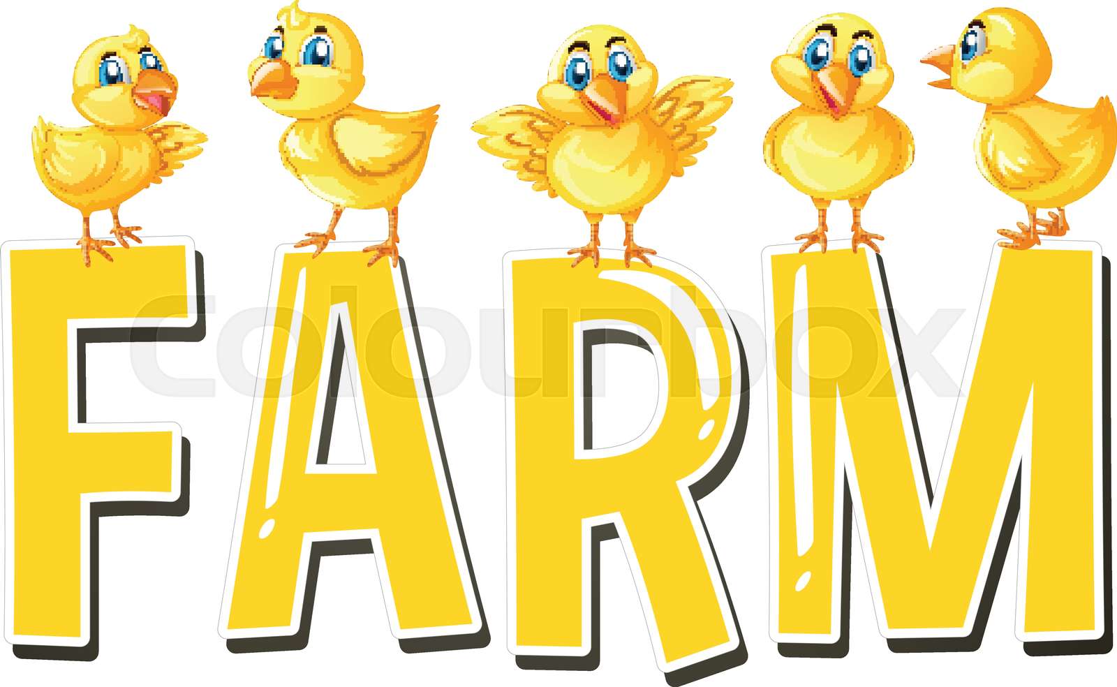 Font design for word farm | Stock vector | Colourbox