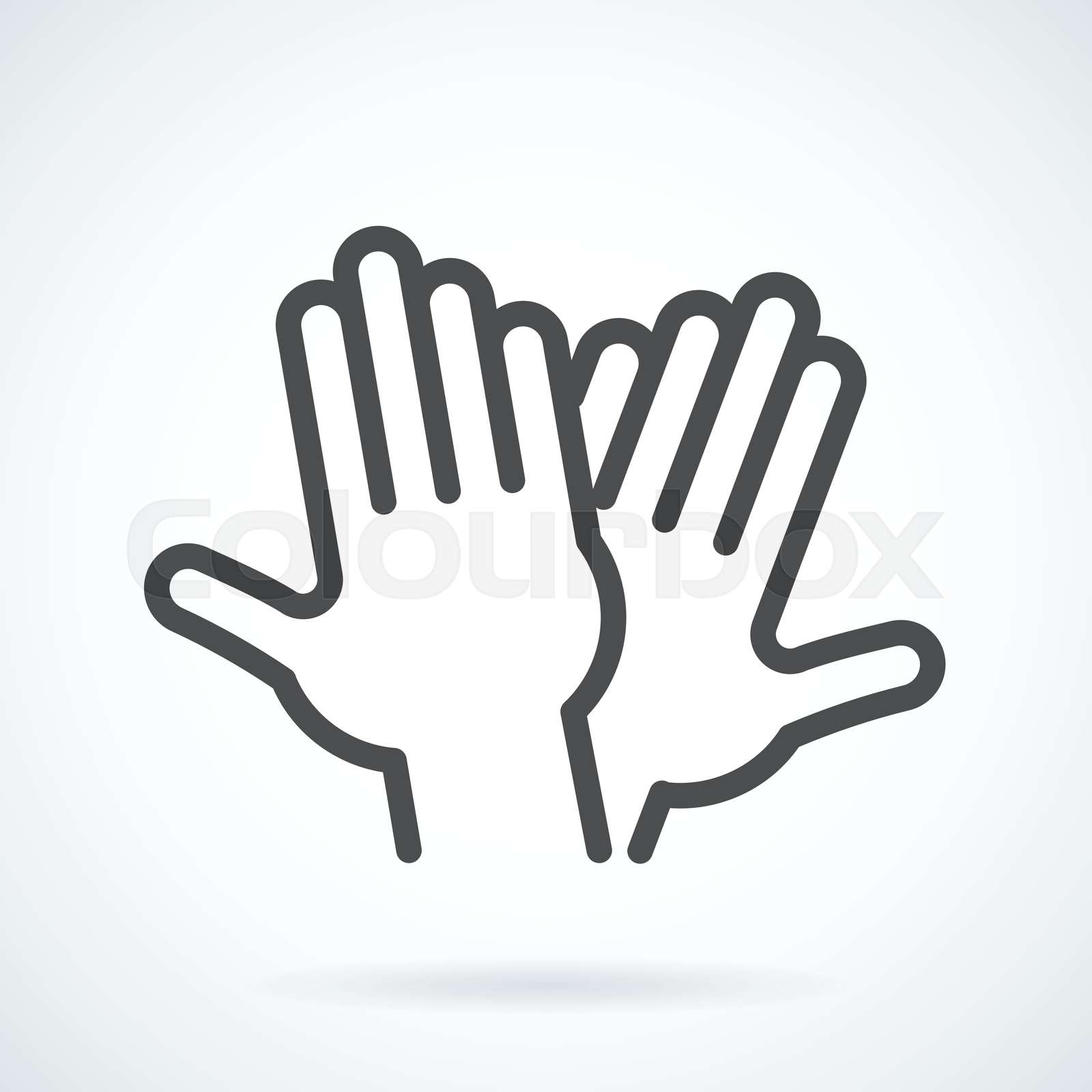 Black flat icon gesture hand of human high five, greeting | Stock ...