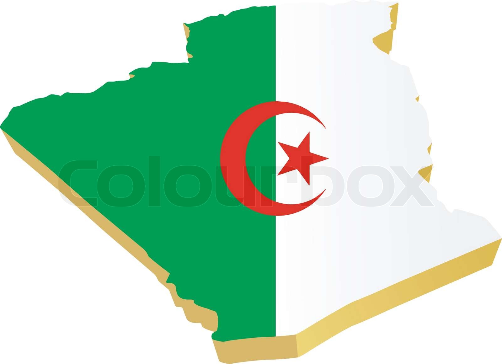 Vectors 3D map of Algeria | Stock vector | Colourbox