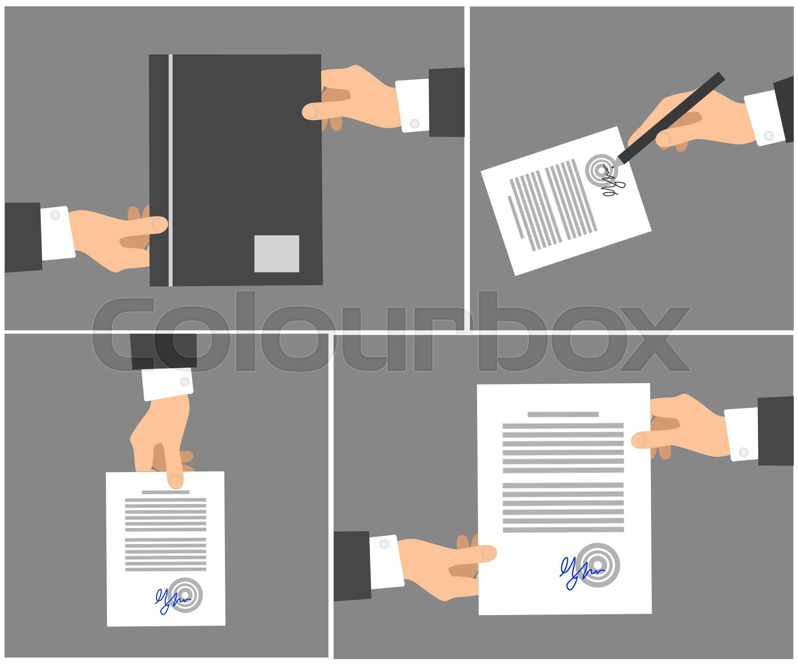 vertrag, freigestellt, blau | Stock-Vektor | Colourbox