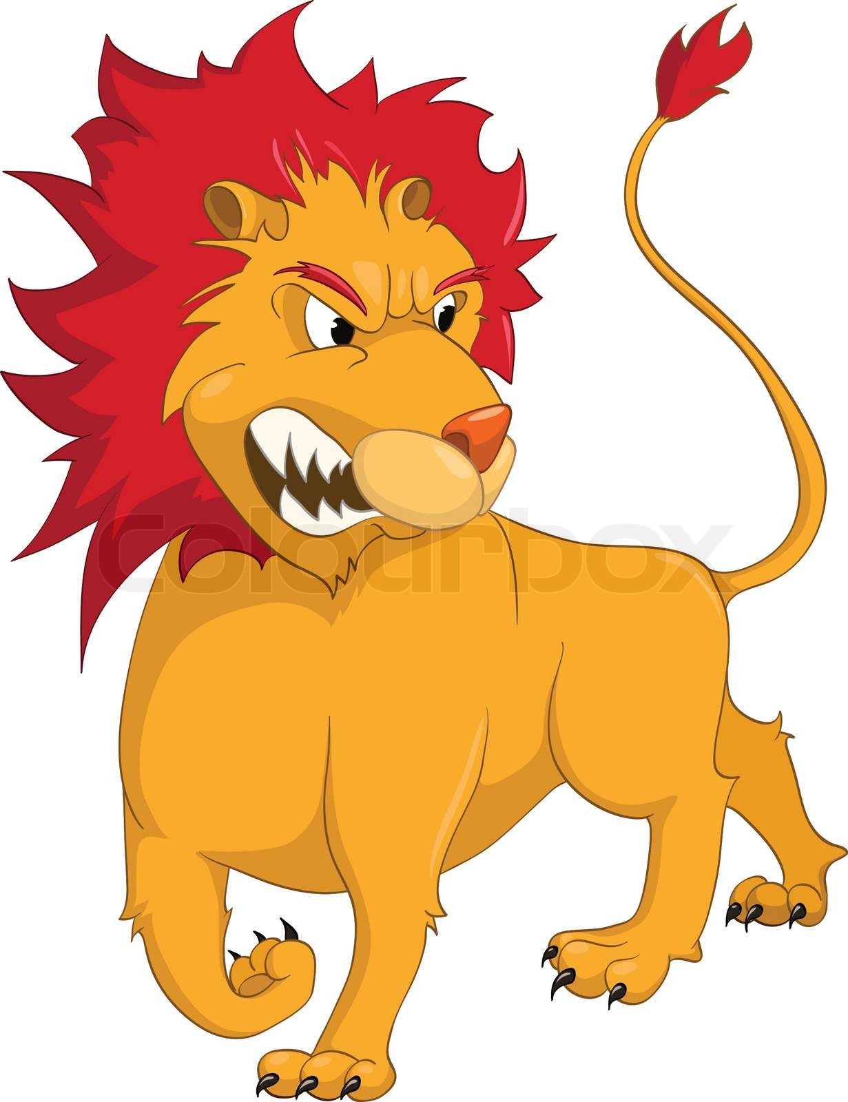 Cartoon Character Lion Isolated on White Background Vector | Stock ...