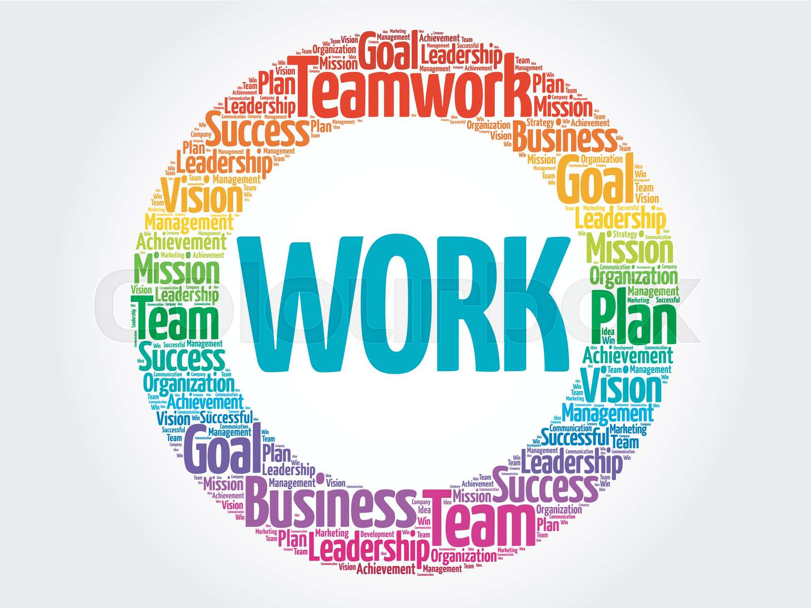 Work Circle Word Cloud Stock Vector Colourbox 