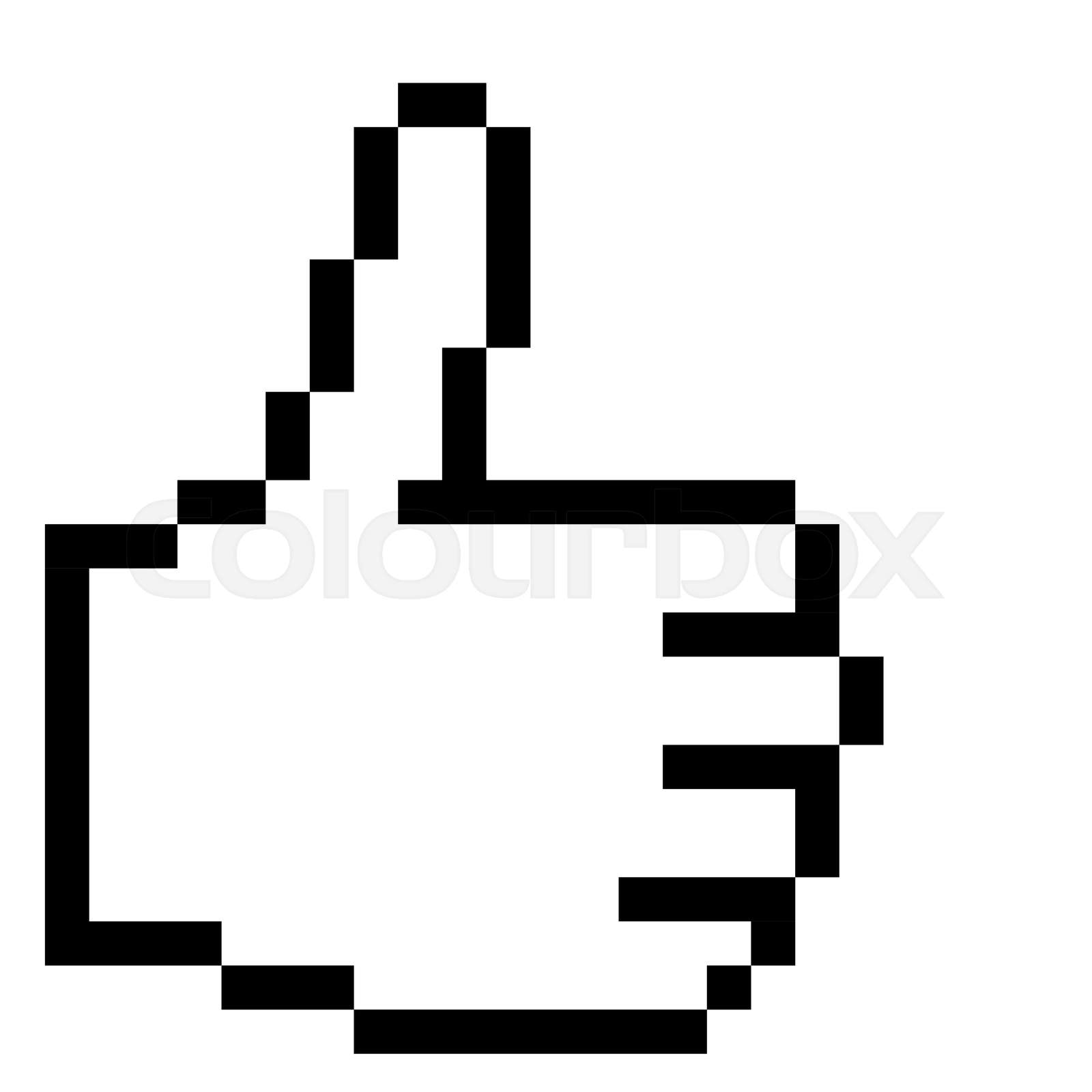Pixel graphic hand - thumbs up! | Stock vector | Colourbox