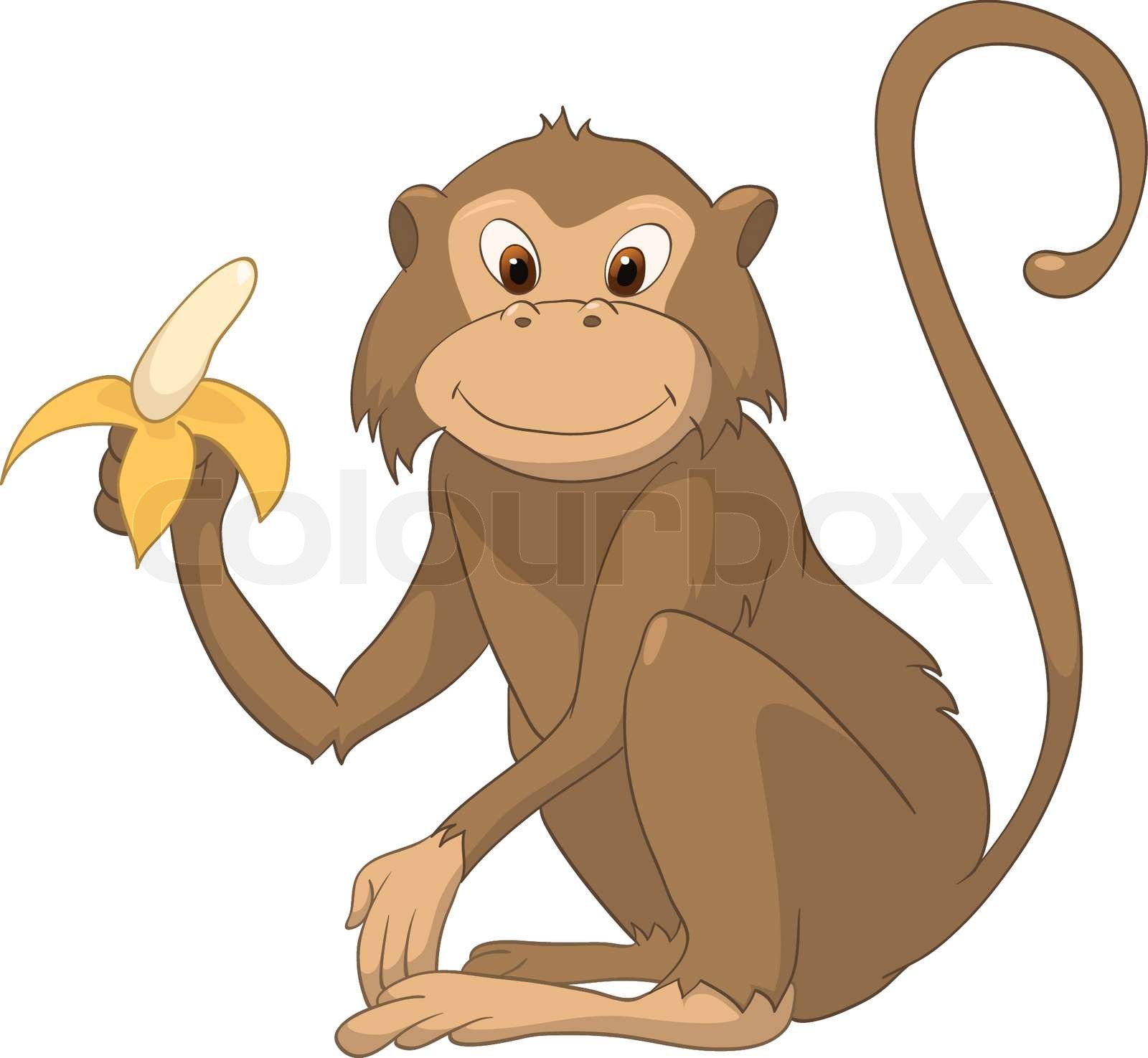 Cartoon Charakter Affe auf weißen Hintergrund | Stock-Vektor | Colourbox