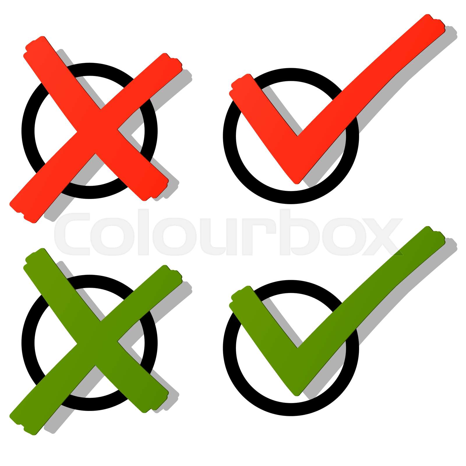 gekreuzt, richtig, haken | Stock-Vektor | Colourbox