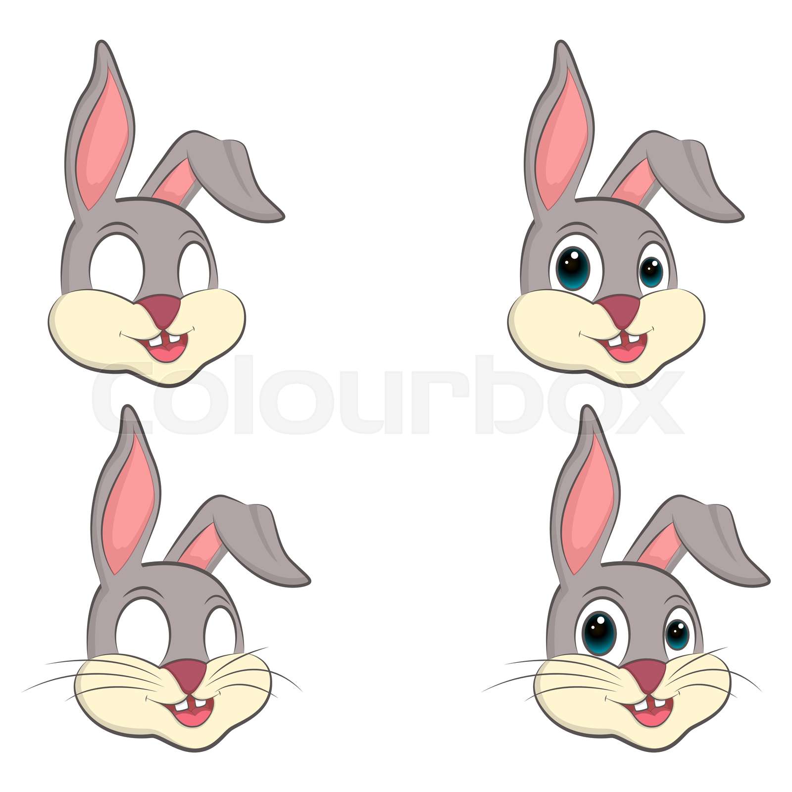A cartoon bunny s head. Vector. | Stock vector | Colourbox