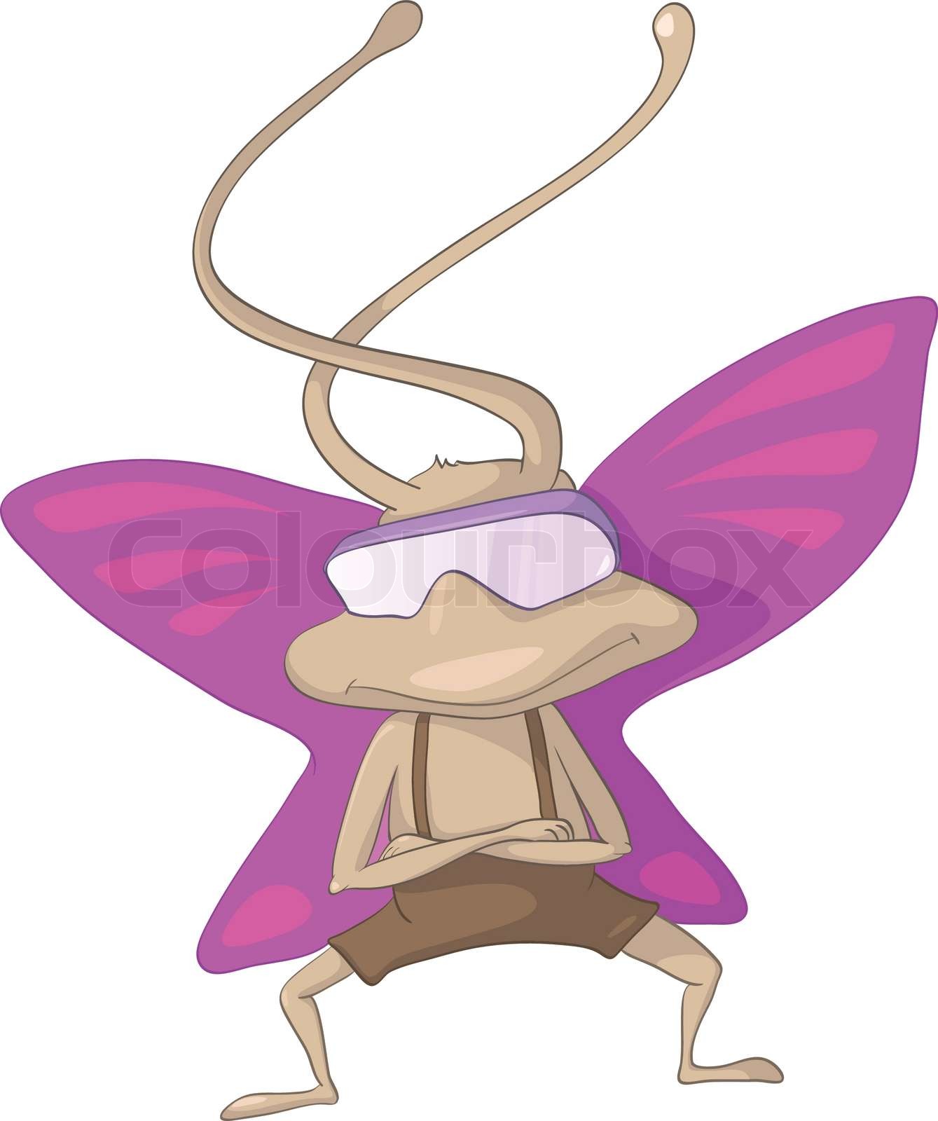 Cartoon Character Artful Butterfly Isolated on White Background | Stock ...