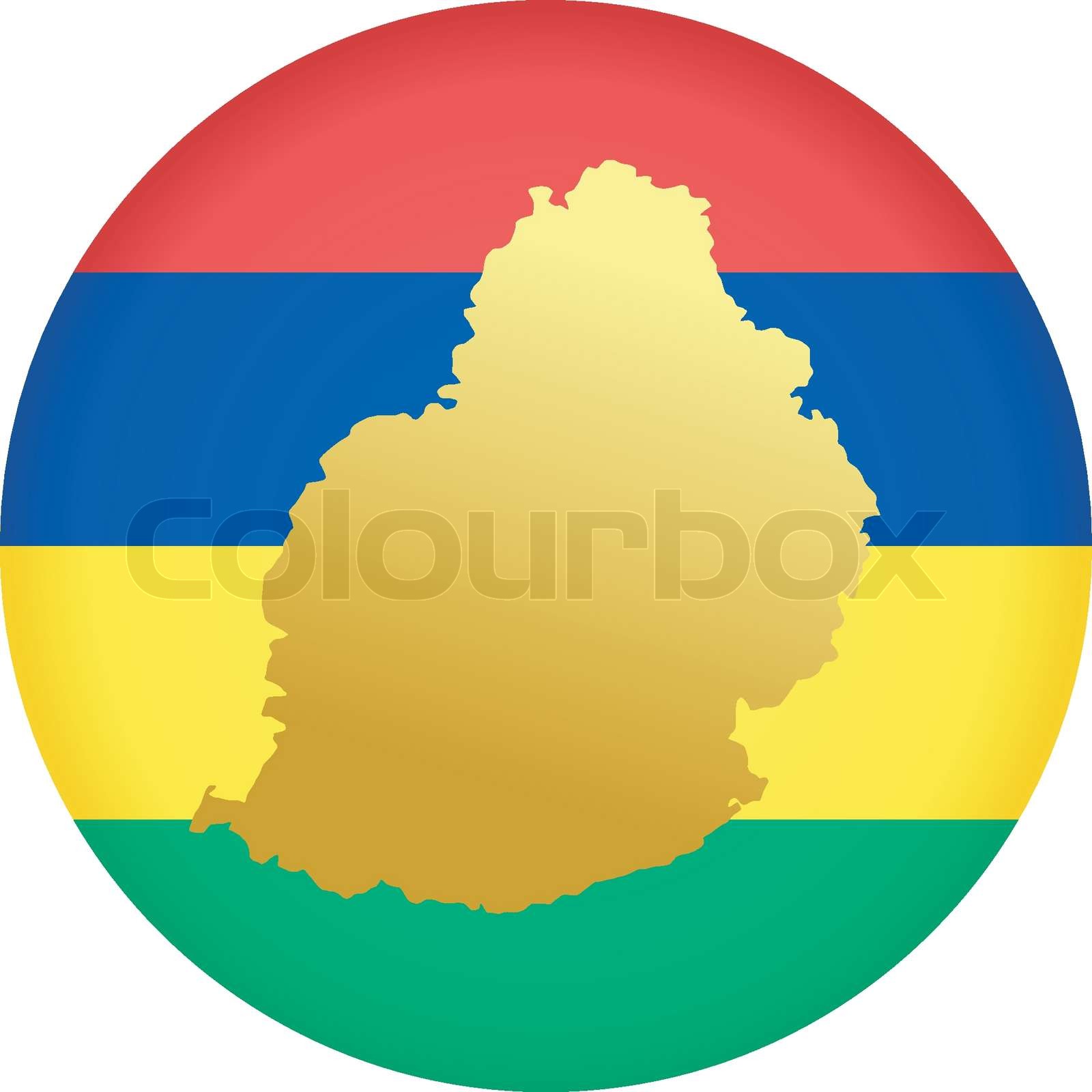 button in colors of Mauritius | Stock vector | Colourbox