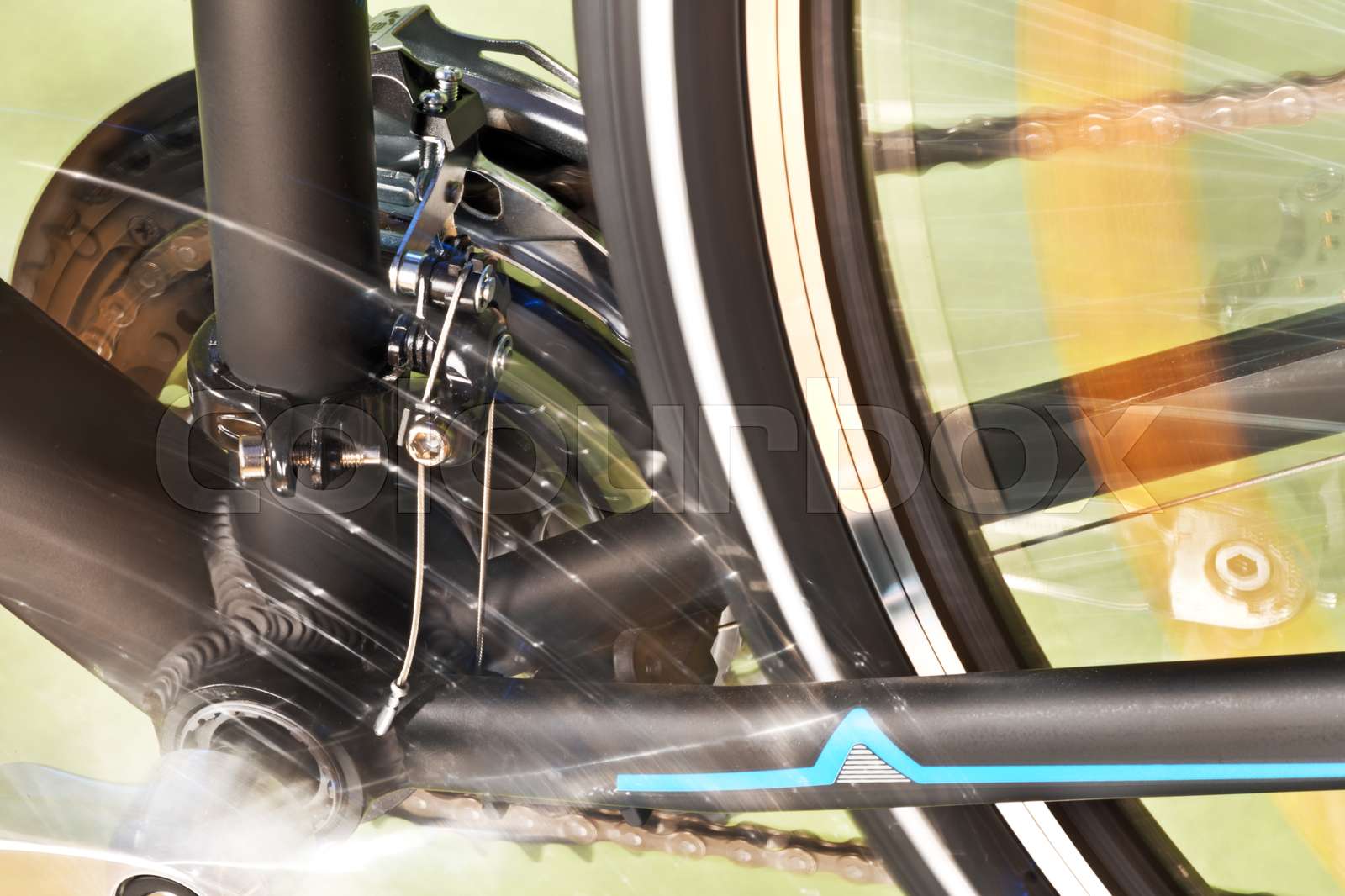 Detail Of Front Derailleur And Back Wheel | Stock image | Colourbox