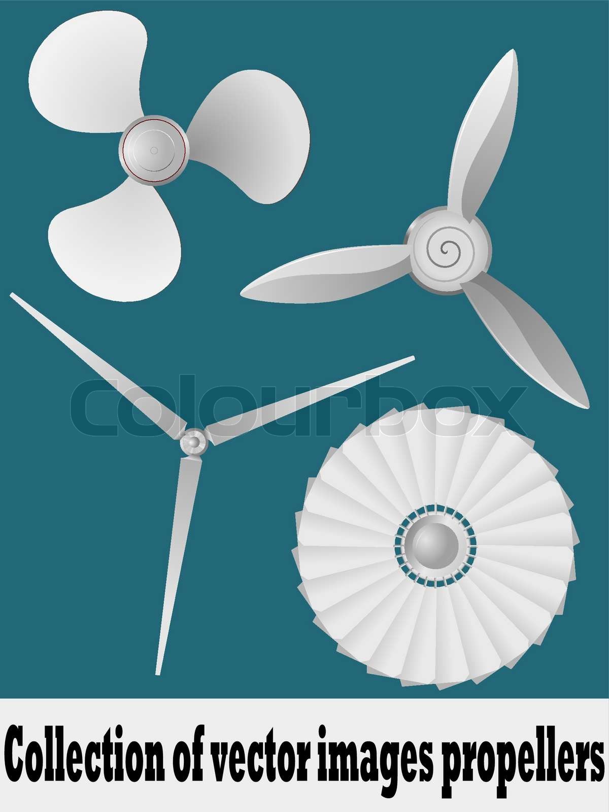 Collection of vector illustrations propellers. vector | Stock vector ...