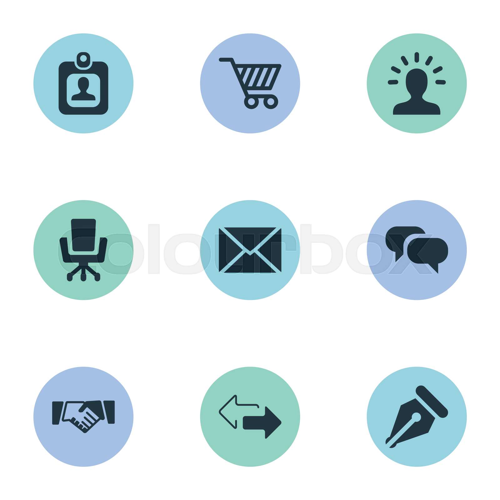 Vector Illustration Set Of Simple Trade Icons. Elements Identity Card ...