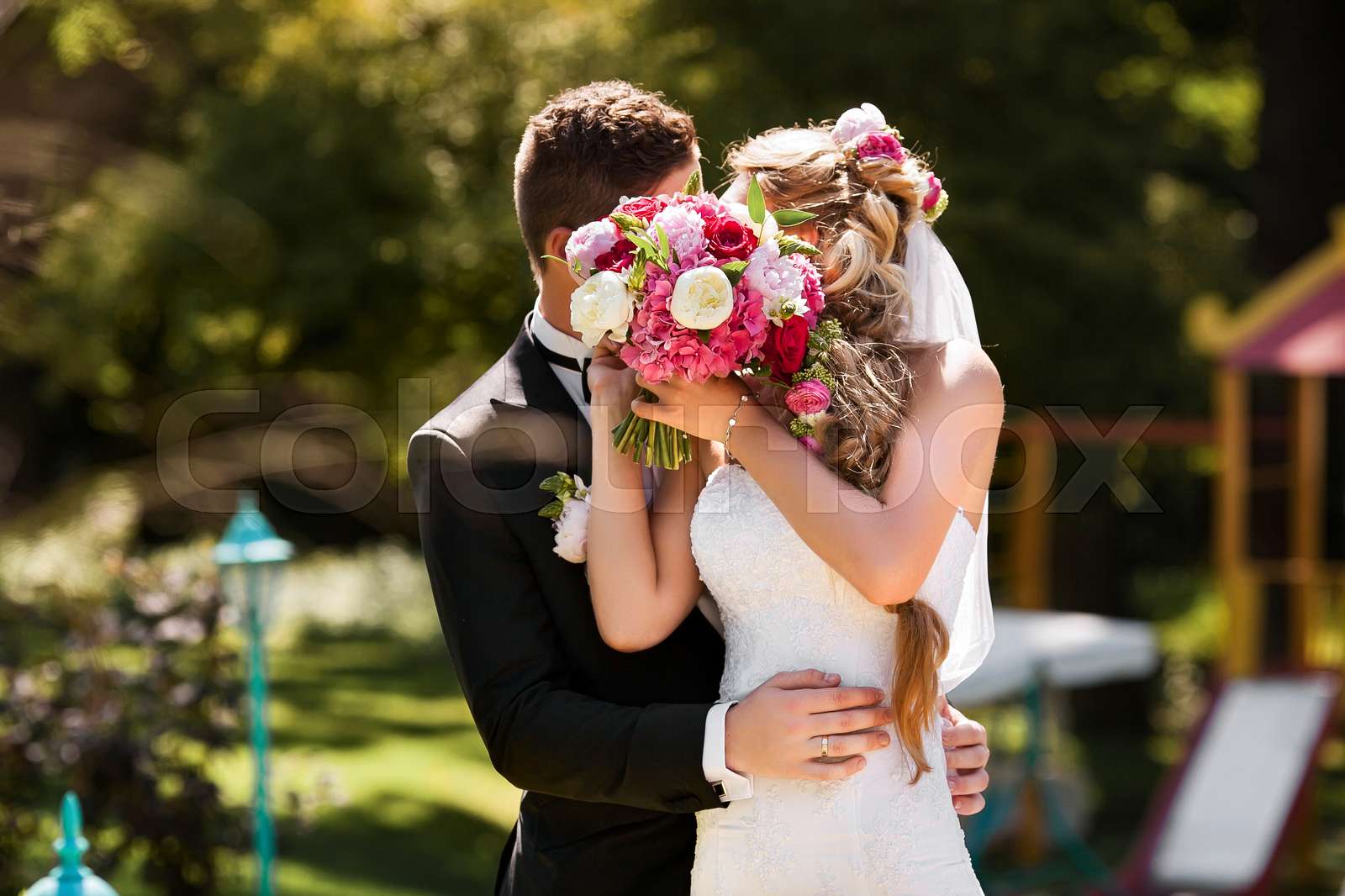 Young wedding couple. Groom and bride together | Stock image | Colourbox