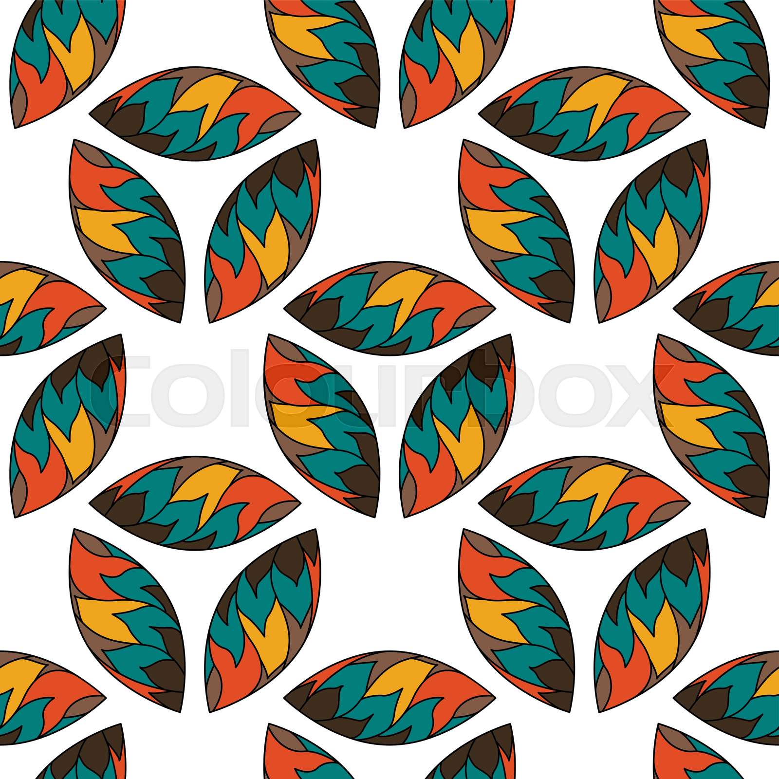 Pattern with leaves | Stock vector | Colourbox