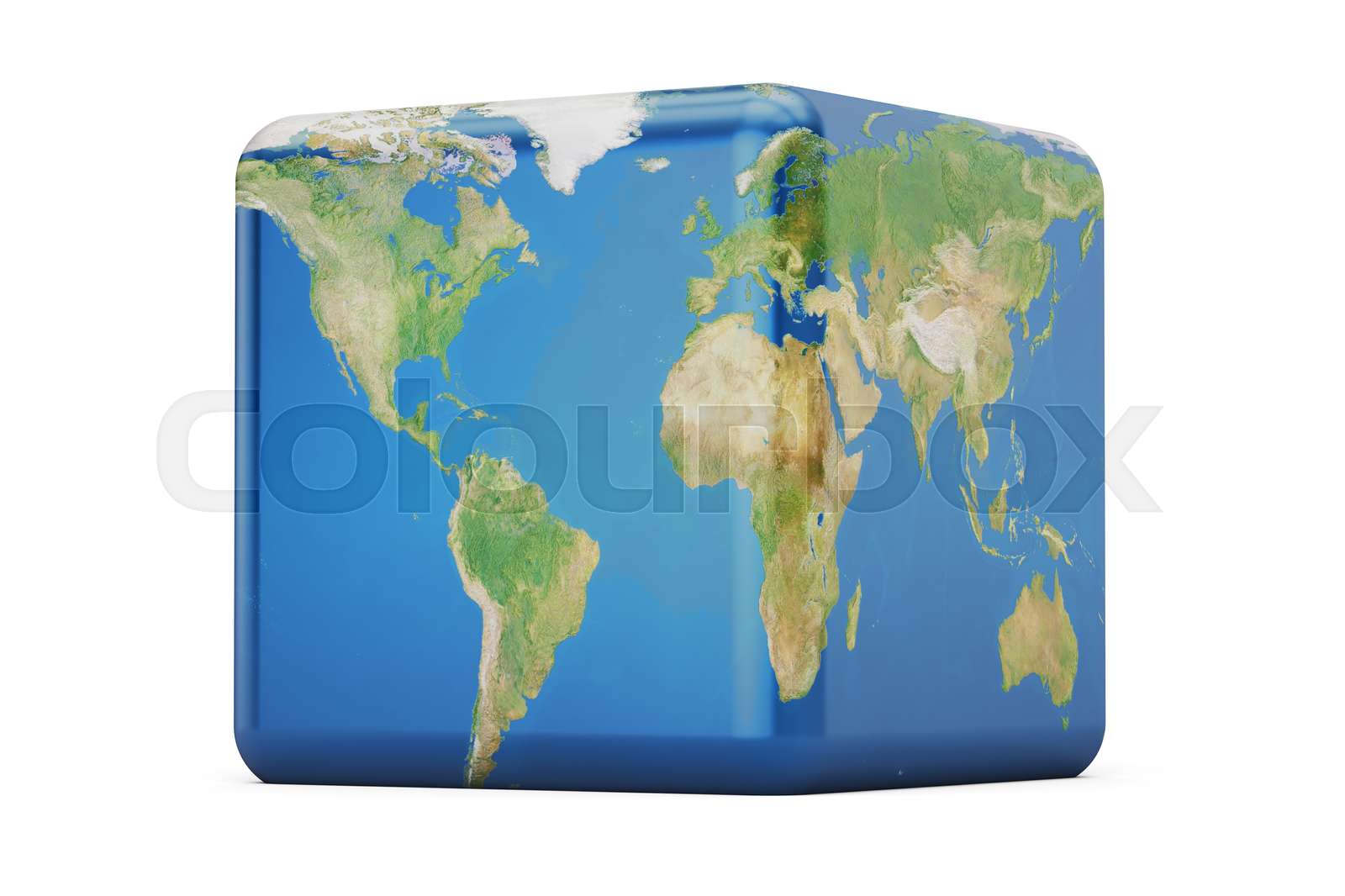 Cubic Earth concept, 3D rendering | Stock image | Colourbox