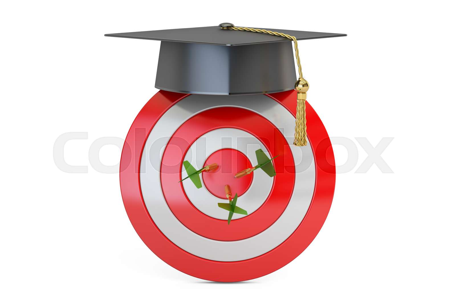 Graduation Goal, Education Target Concept, 3D rendering | Stock image ...