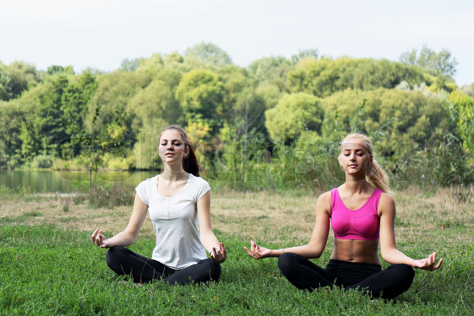 Girl in the lotus position | Stock image | Colourbox