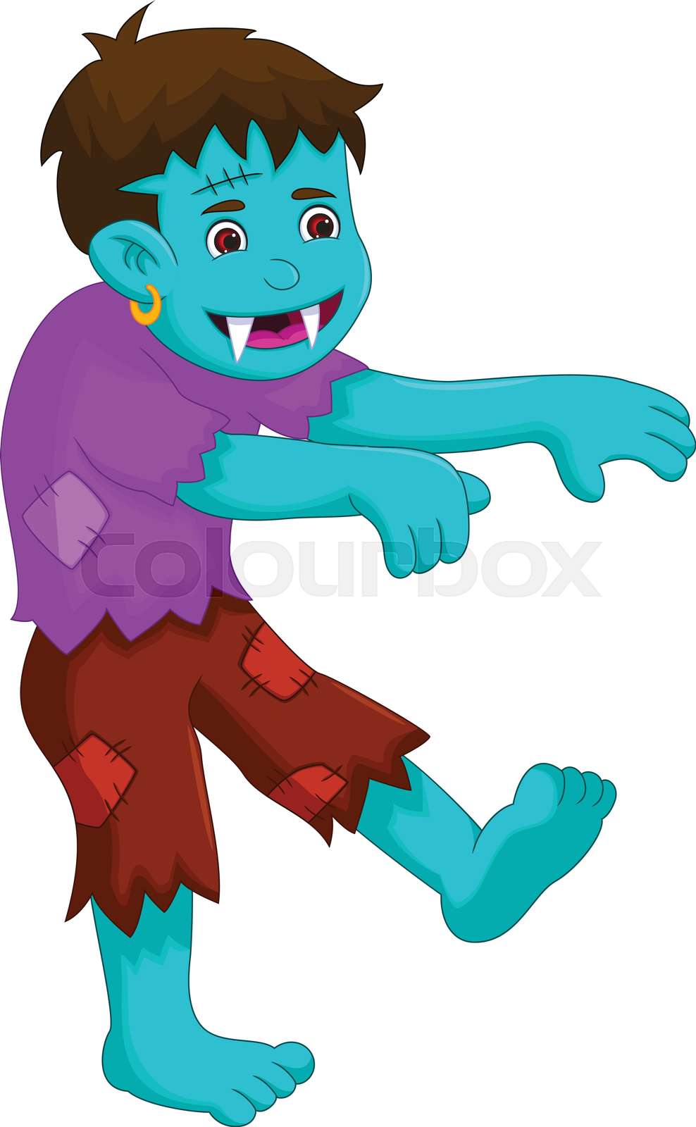 cartoon zombie walking for you design | Stock vector | Colourbox