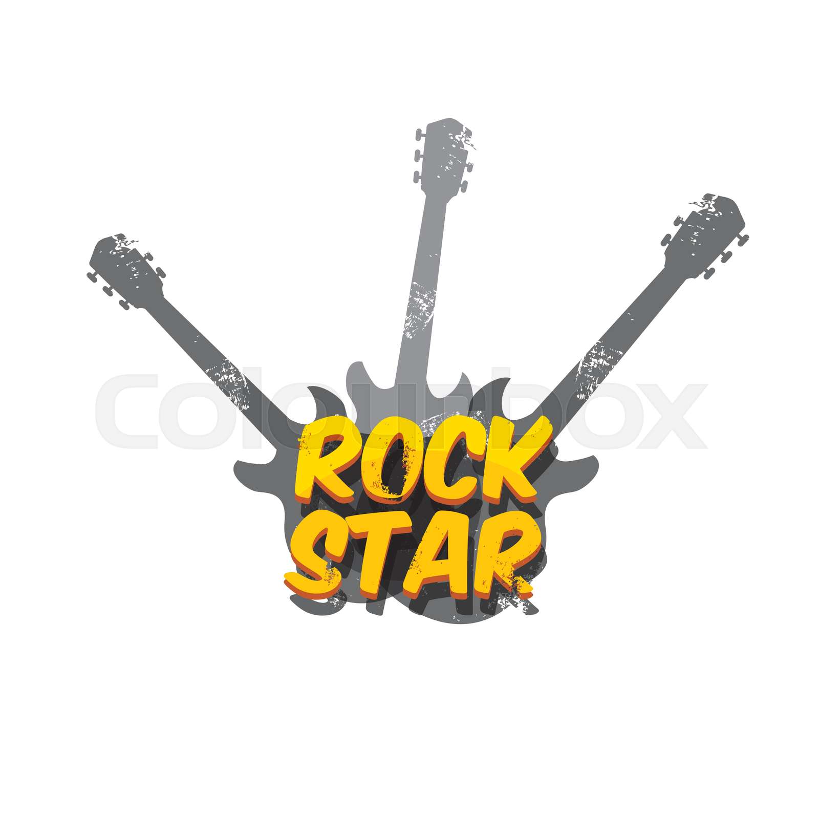 vector hipster cartoon retro label rock star. | Stock vector | Colourbox