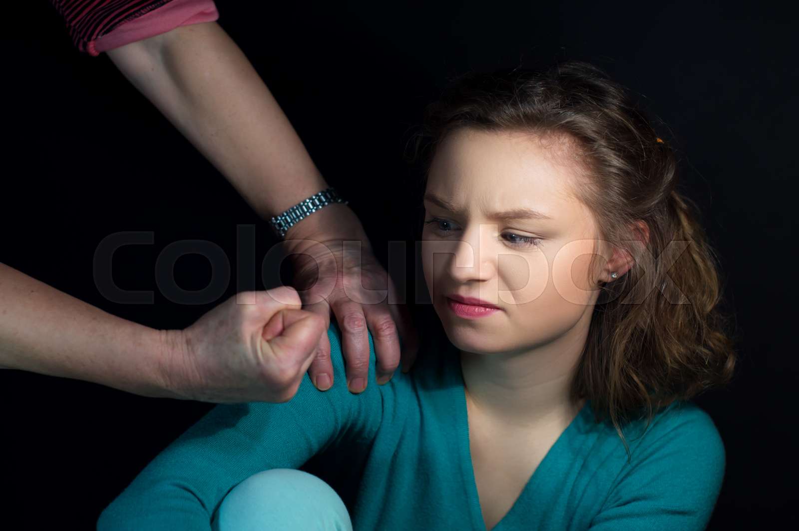 Child abuse in the family, the parents beat children | Stock image ...
