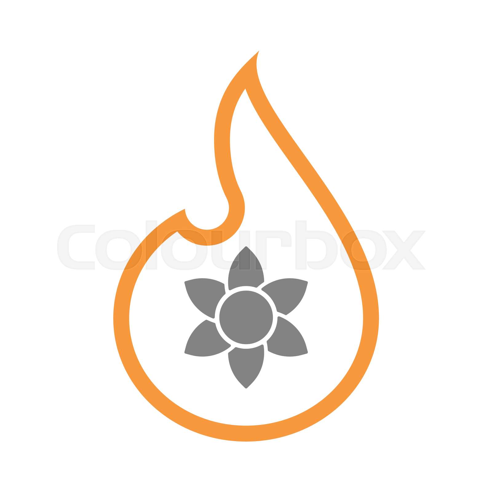 Isolated flame with a lotus flower | Stock vector | Colourbox