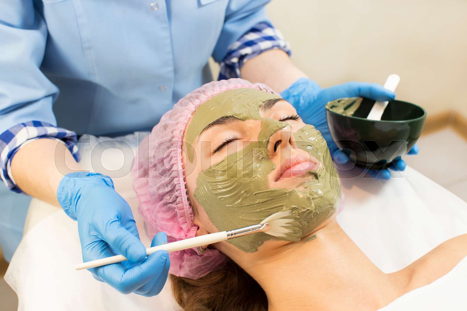 Process of massage and facials in beauty salon | Stock image | Colourbox