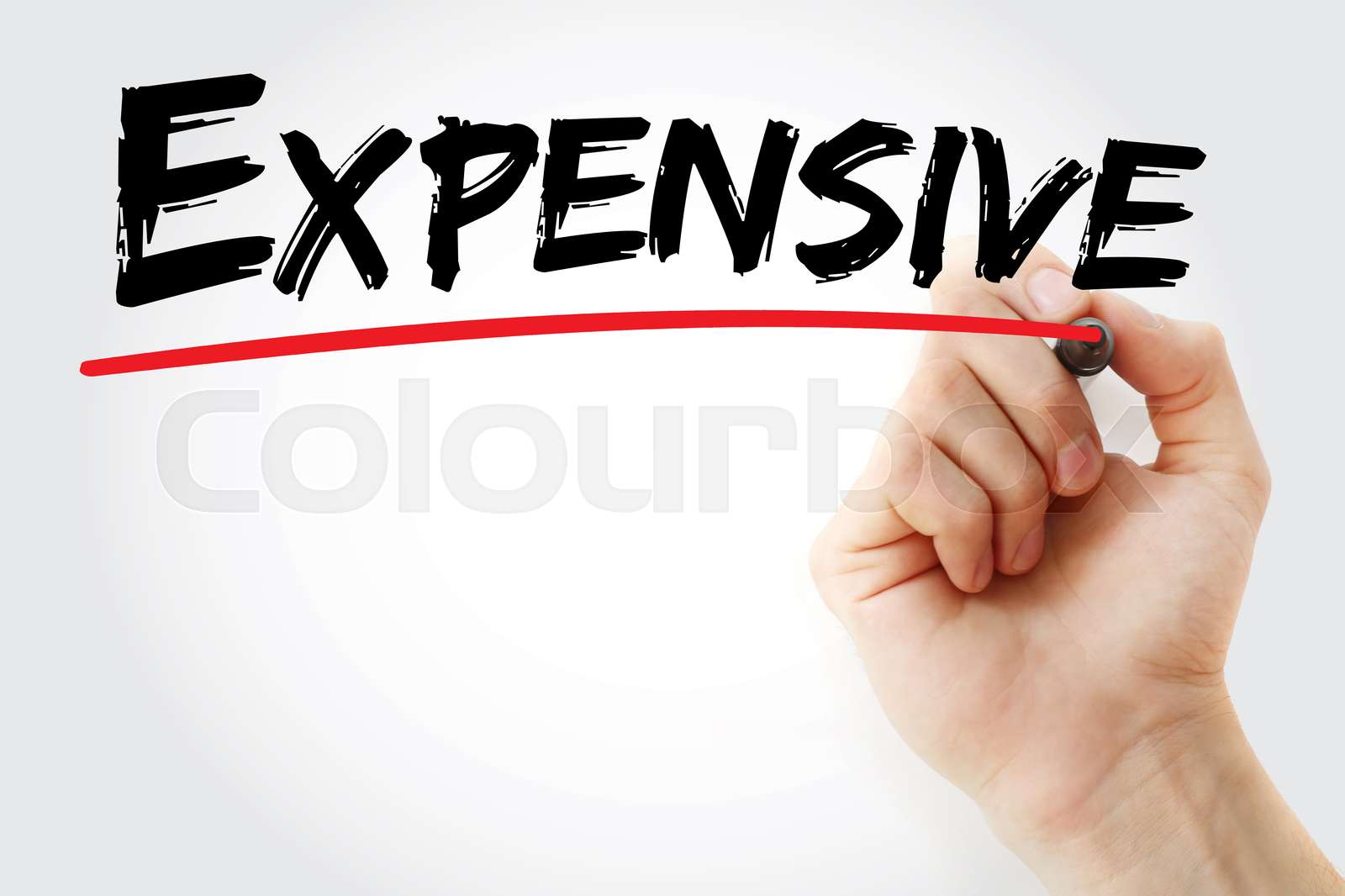 Hand writing Expensive with marker | Stock image | Colourbox