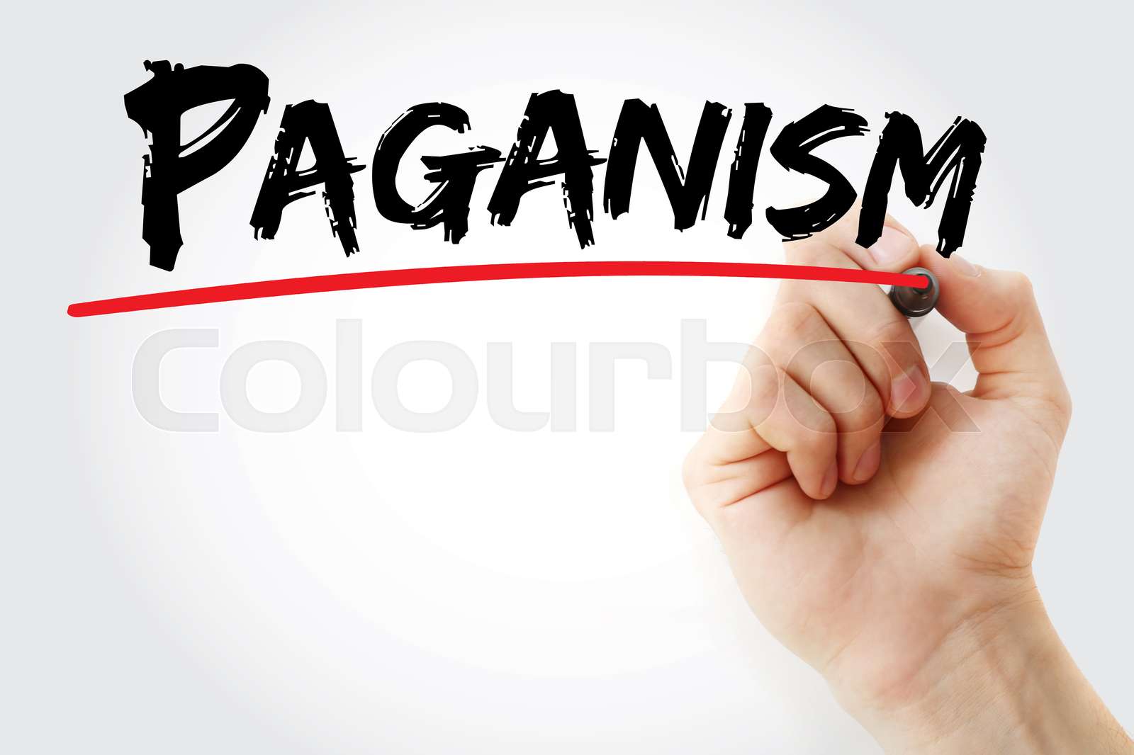 Hand writing Paganism with marker | Stock image | Colourbox