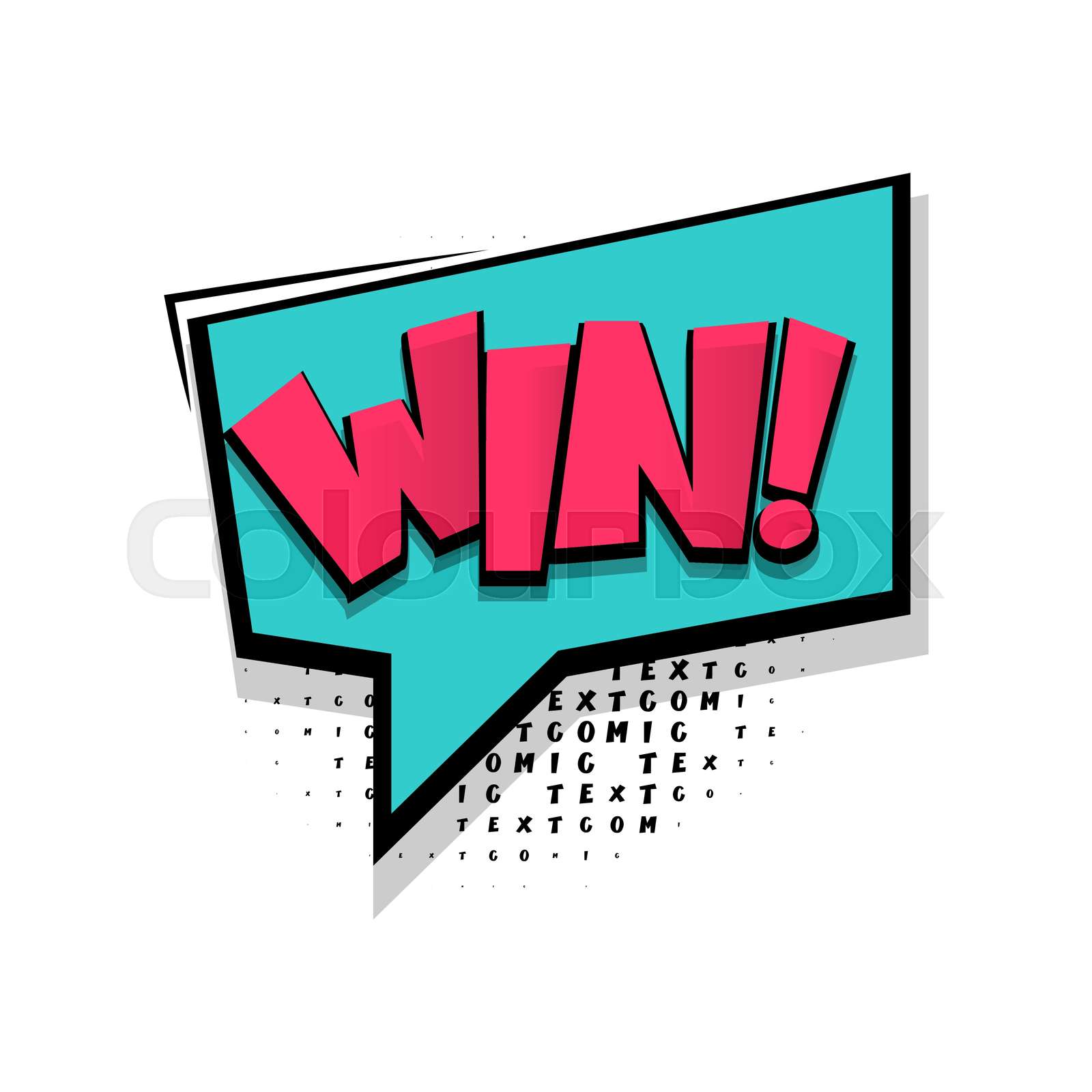 Lettering win comic text speech bubble | Stock vector | Colourbox