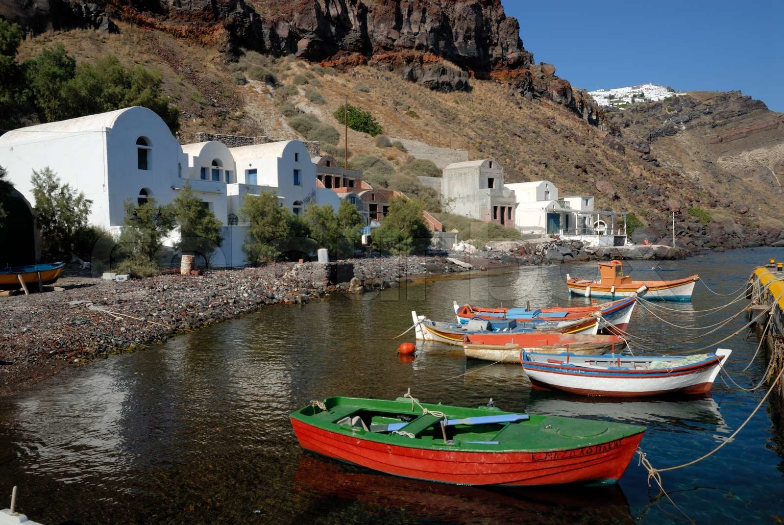 Village on the island Thirassia, Greece | Stock image | Colourbox