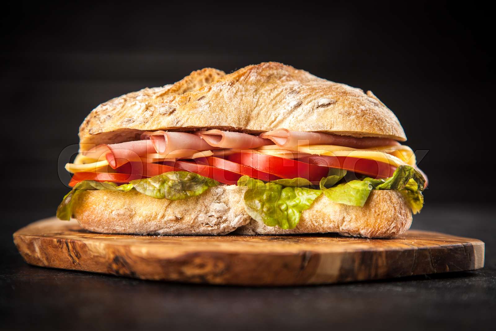 Delicious ciabatta sandwich | Stock image | Colourbox
