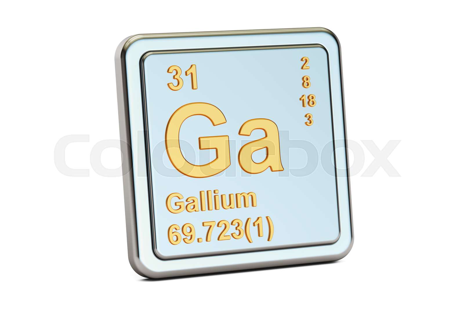 Gallium Ga, chemical element sign. 3D rendering | Stock image | Colourbox