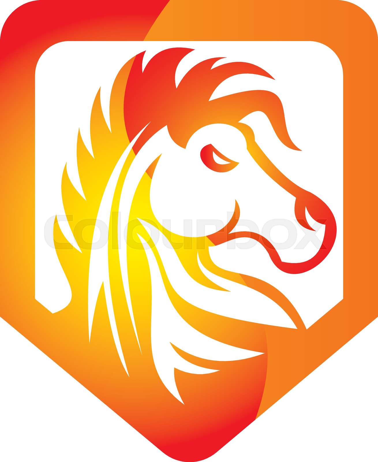 logo fire flaming horse | Stock vector | Colourbox