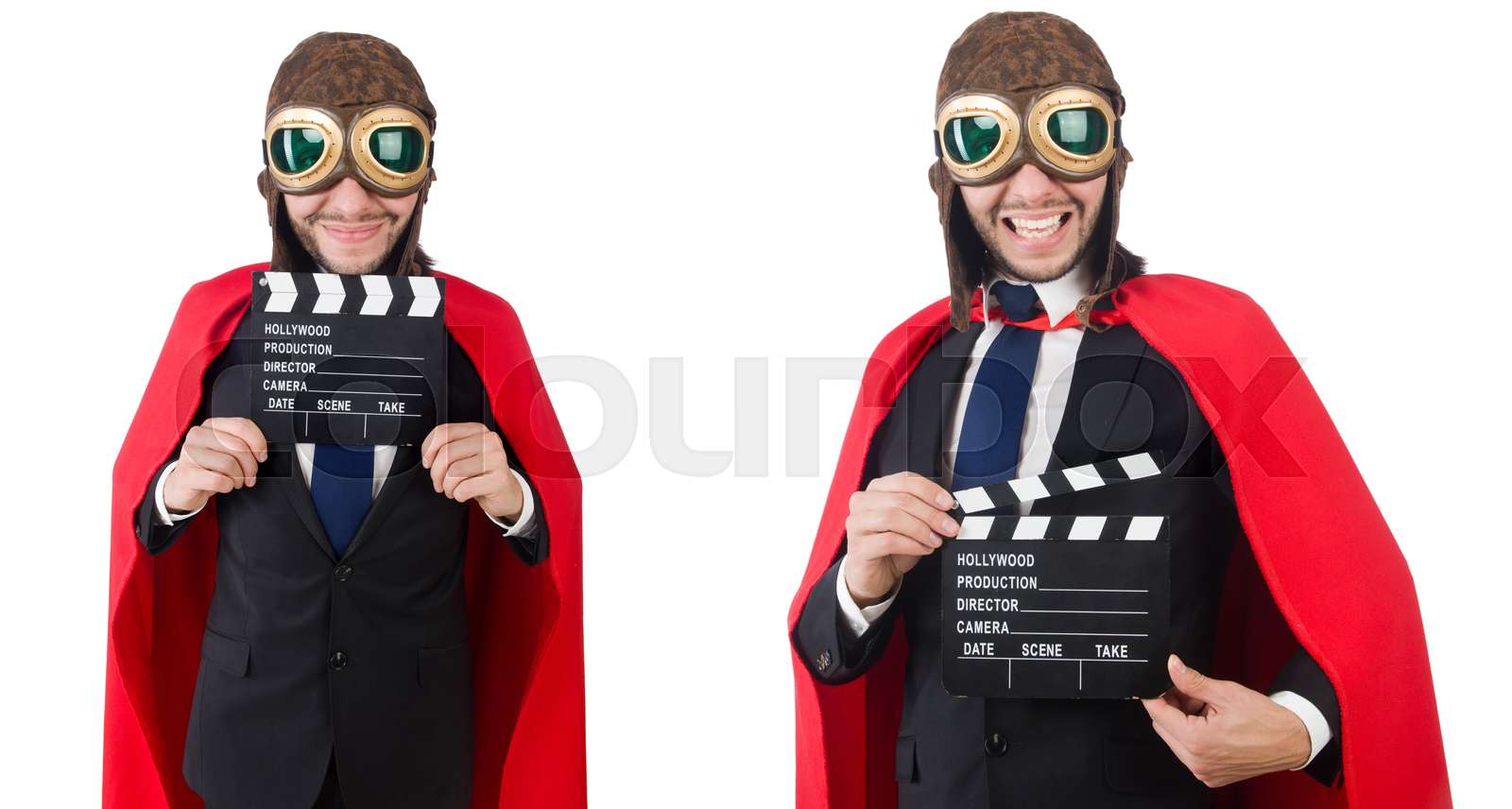Man wearing red clothing in funny concept | Stock image | Colourbox