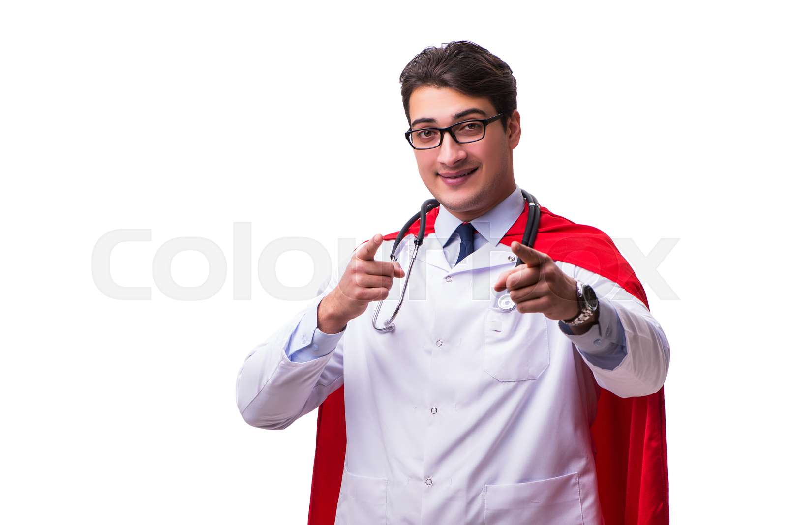 Super hero doctor isolated on white | Stock image | Colourbox