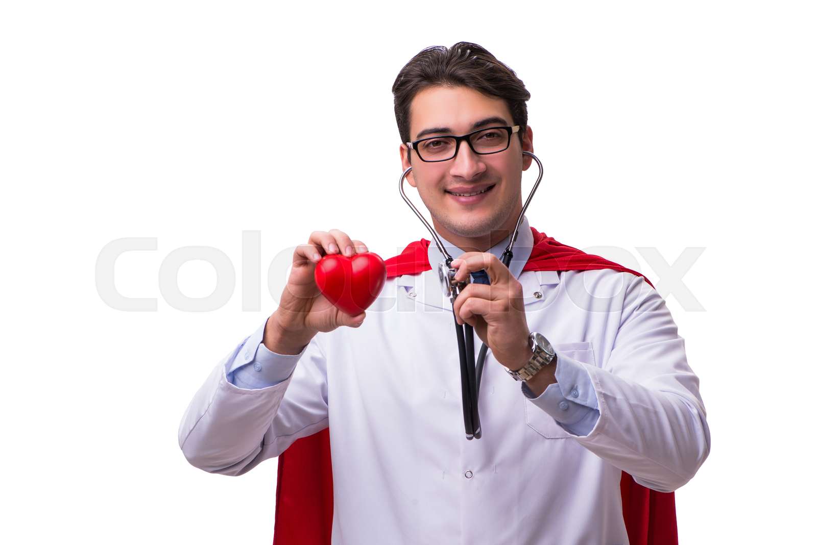 Super hero doctor isolated on white | Stock image | Colourbox