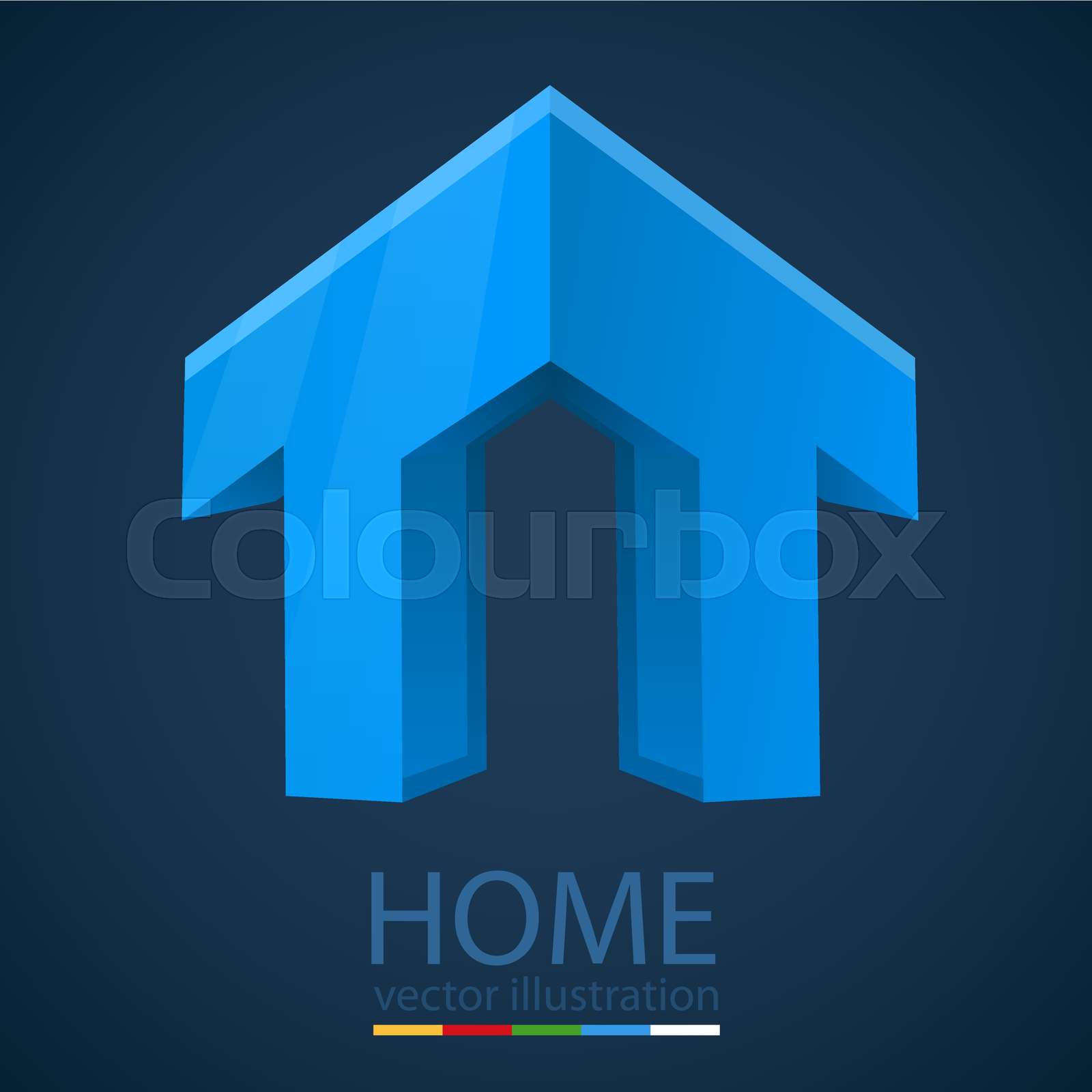 Abstract 3D Graphics with Home Shape. | Stock vector | Colourbox