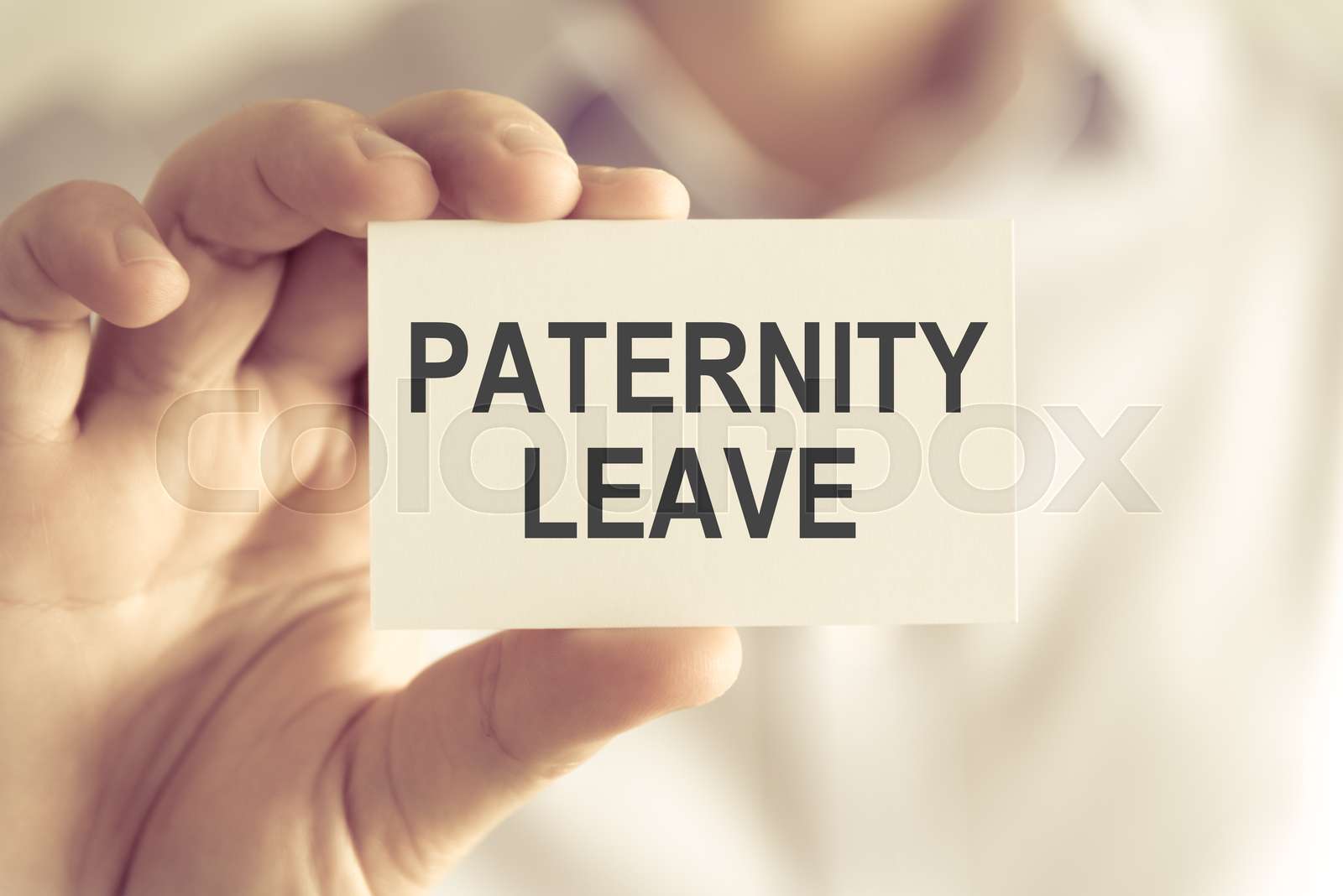 Businessman Holding PATERNITY LEAVE Message Card Stock Image Colourbox businessman-holding-paternity-leave-message-card-stock-image-colourbox
