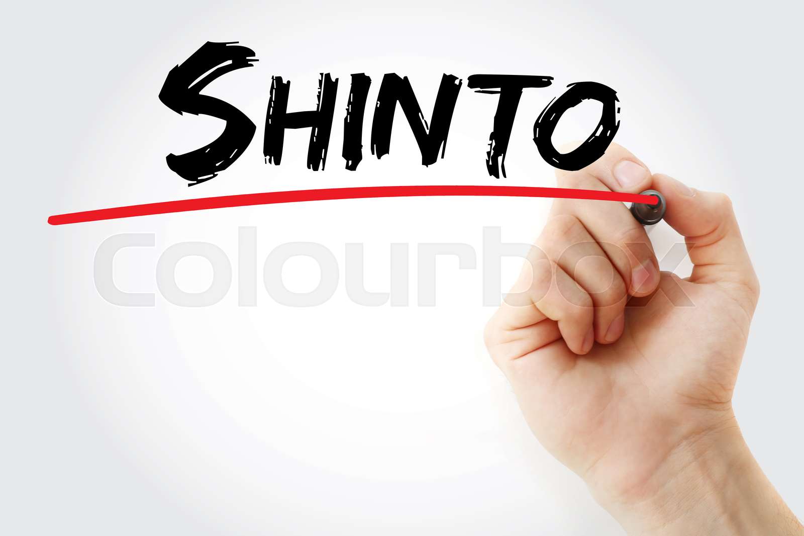 Hand writing Shinto with marker | Stock image | Colourbox