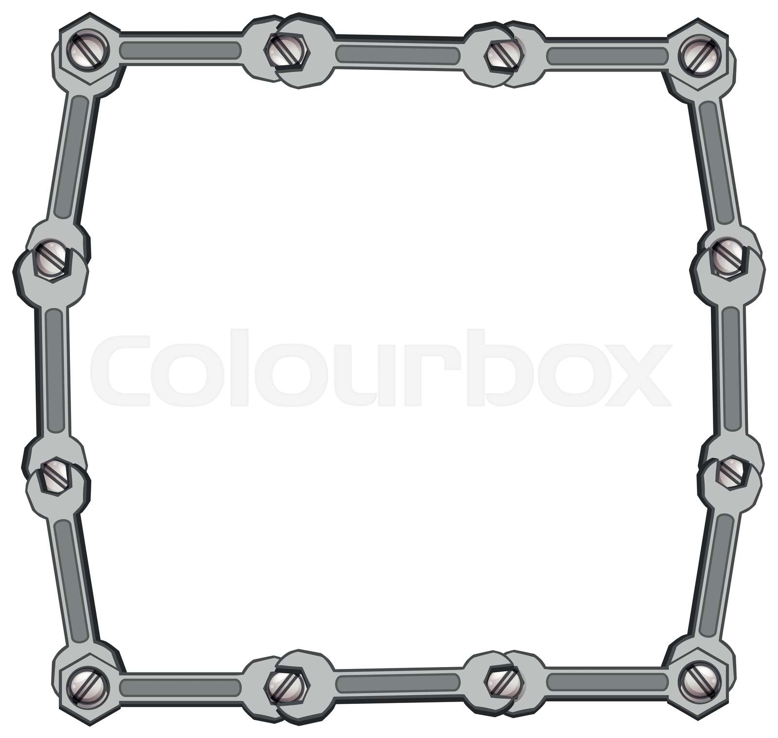 Border template with wrenches | Stock vector | Colourbox