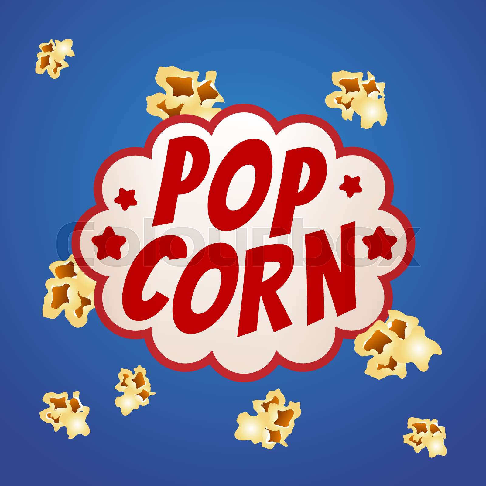 Pop corn sign logo vintage poster, vector illustration | Stock vector ...