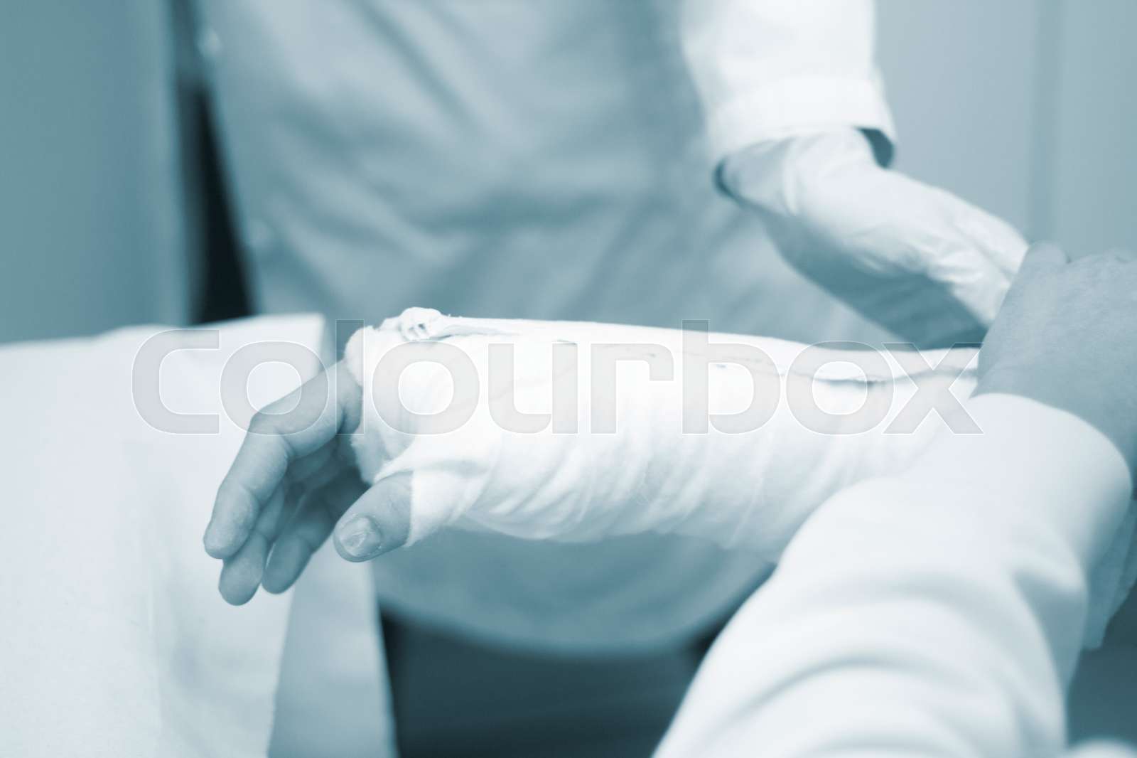 Doctor patient plaster cast | Stock image | Colourbox
