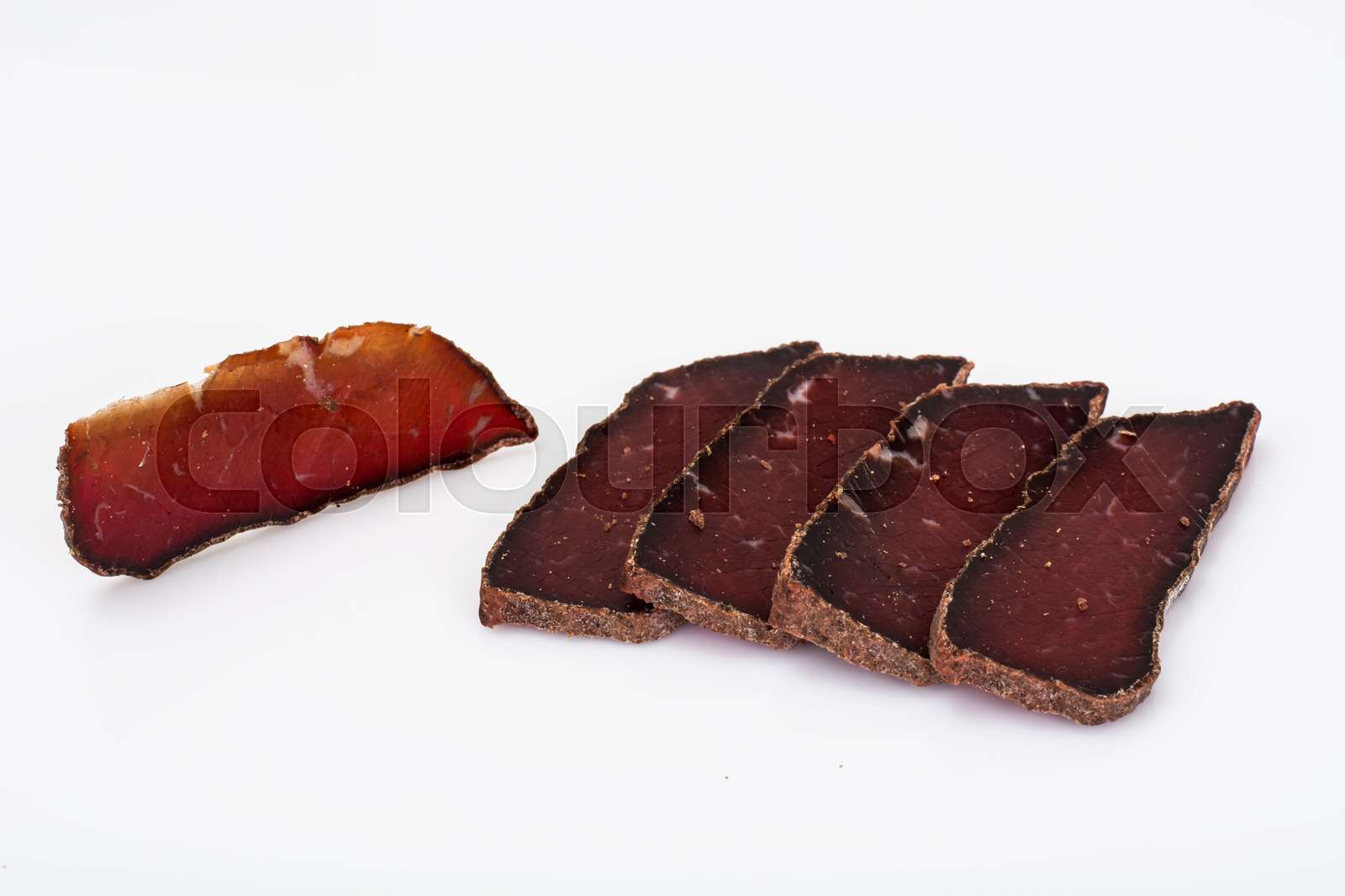 Dried beef basturma, chopped | Stock image | Colourbox