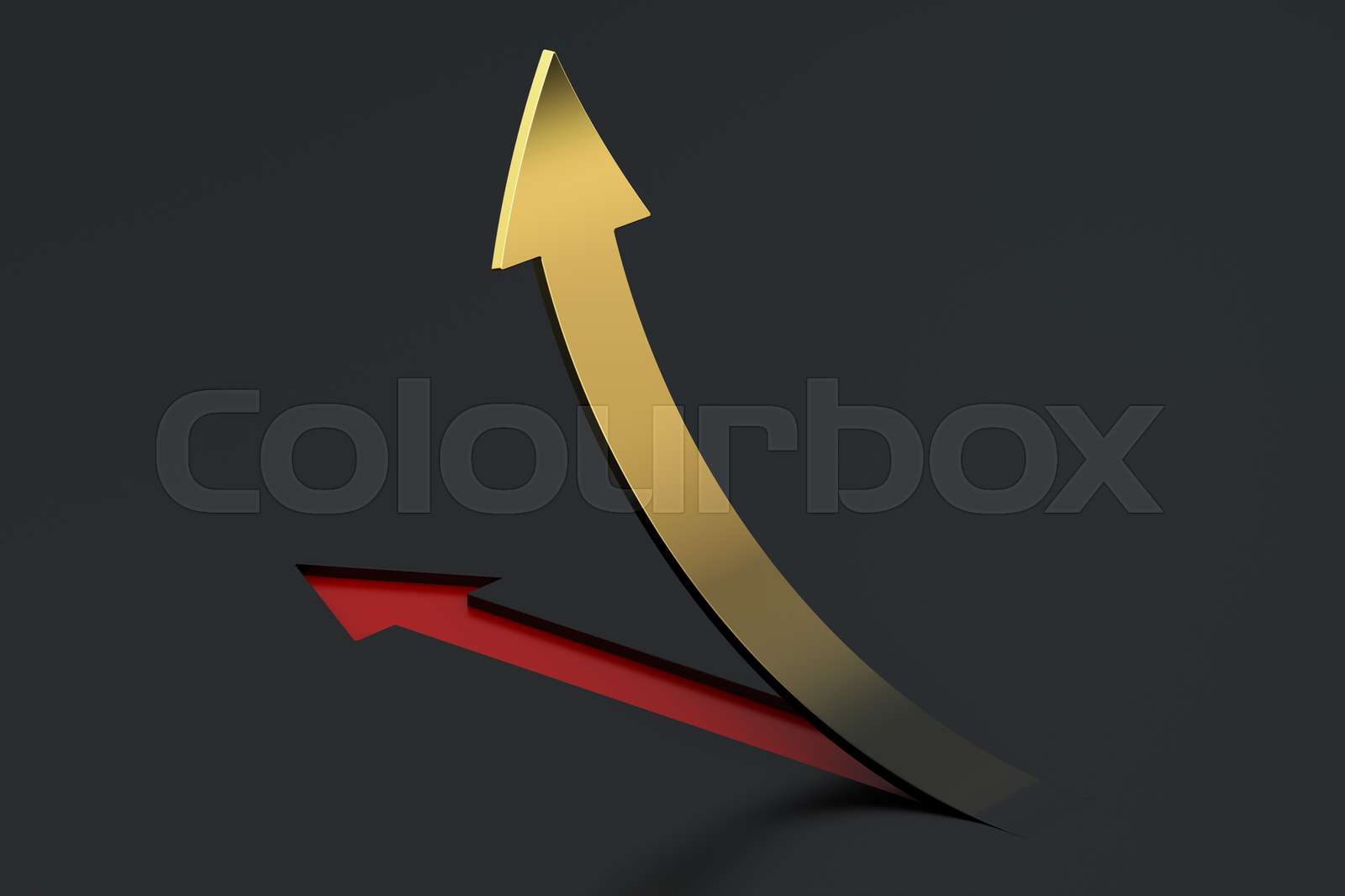 leader and business strategy concept with arrow, 3D rendering | Stock ...