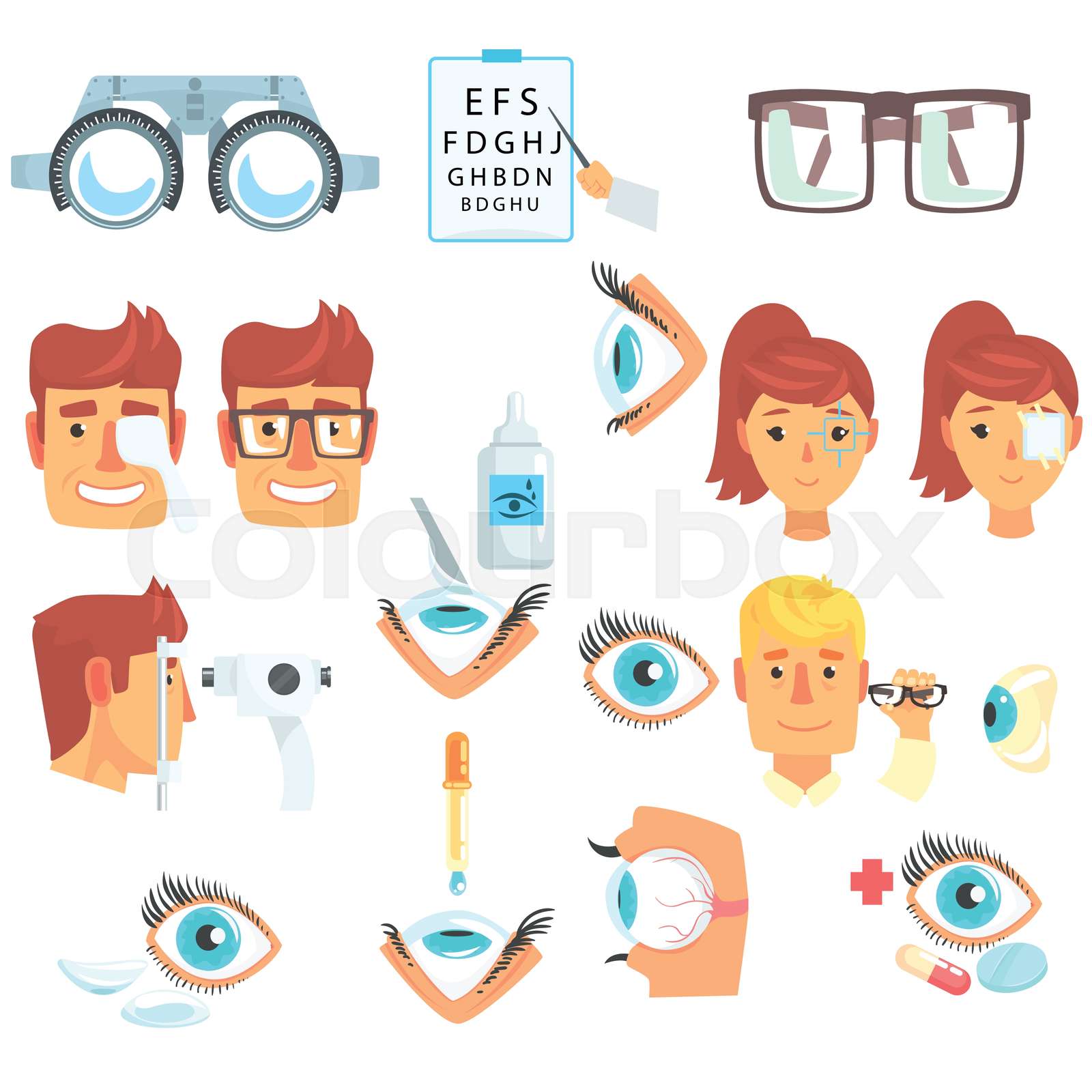 Ophthalmology Problem And Medical Treatment Infographic Cartoon Poster ...